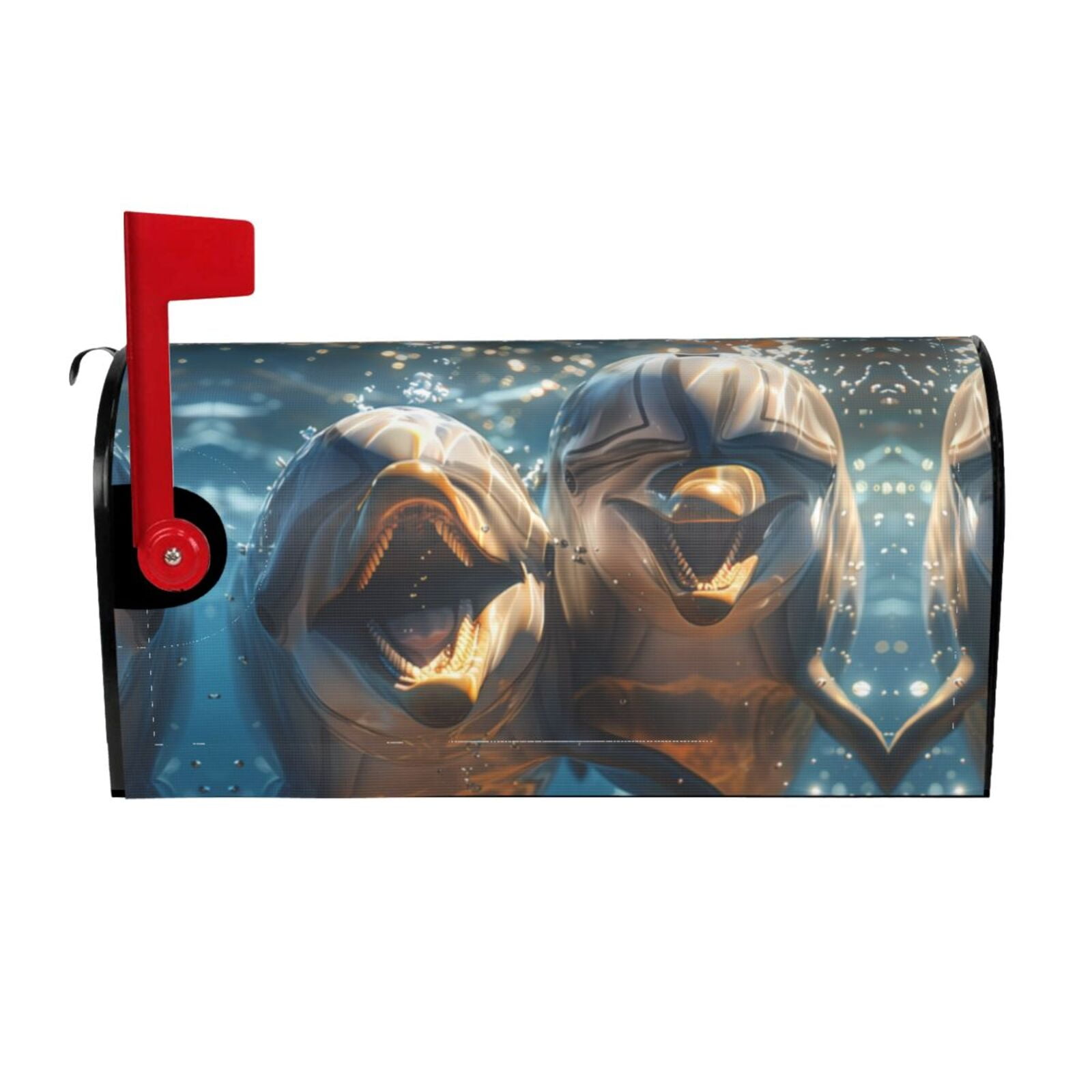Mailbox Covers Magnetic Standard Size - Playful Dolphins Underwater ...