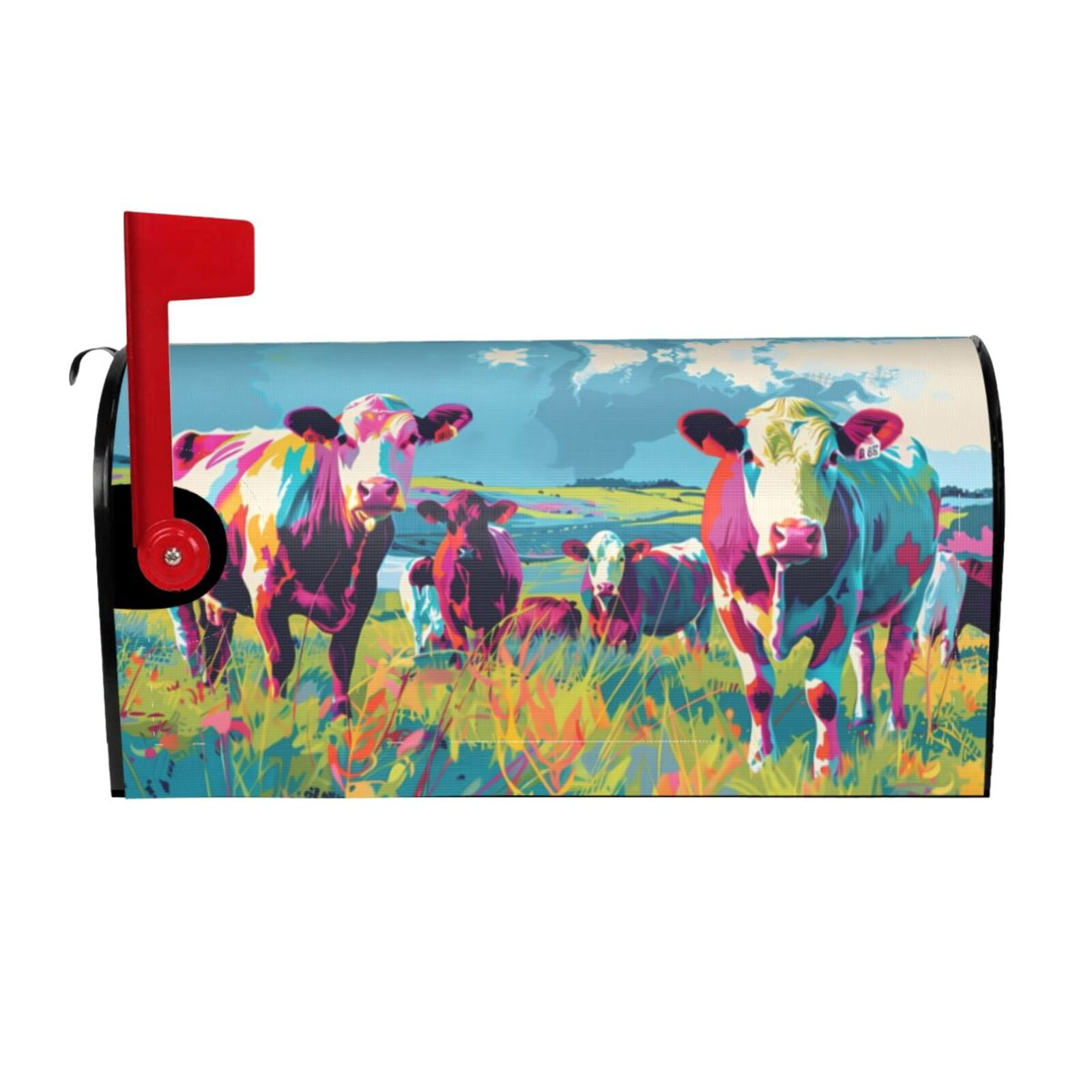 Mailbox Covers Magnetic Standard Size - Pop Art Colorful Cows ...