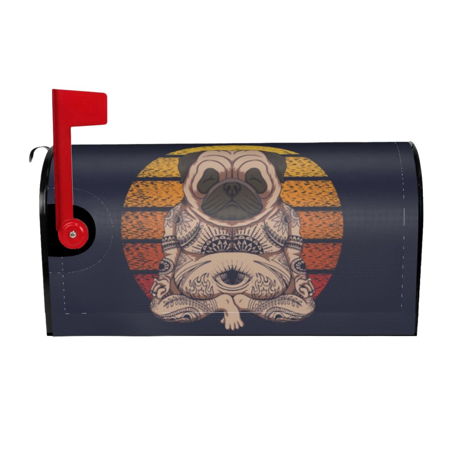 Mailbox Covers Magnetic Standard Size - Pug dog Yoga Waterproof Mailbox ...