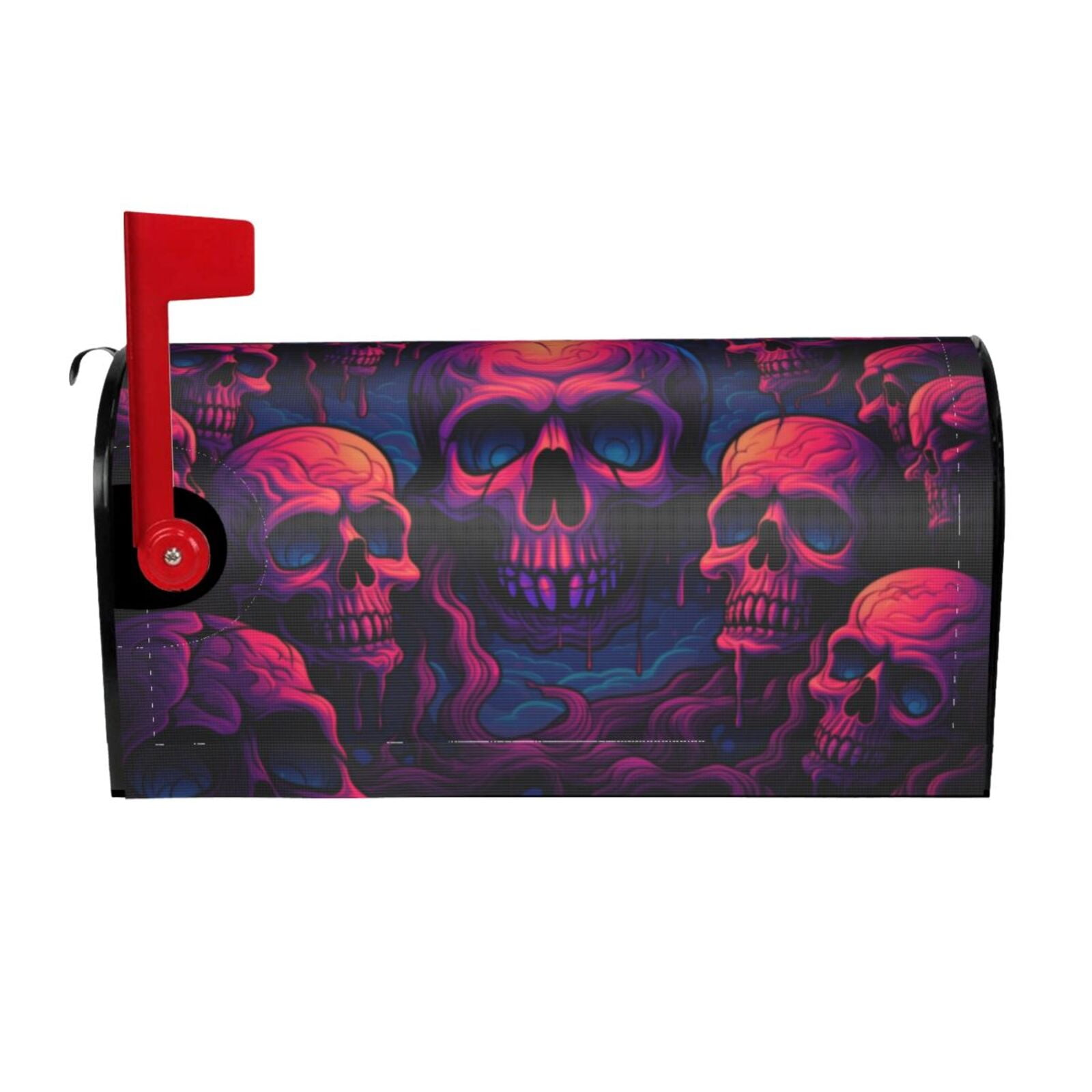 Mailbox Covers Magnetic Standard Size - Purple-Red Skull Waterproof Mailbox Wraps Magnetic ...
