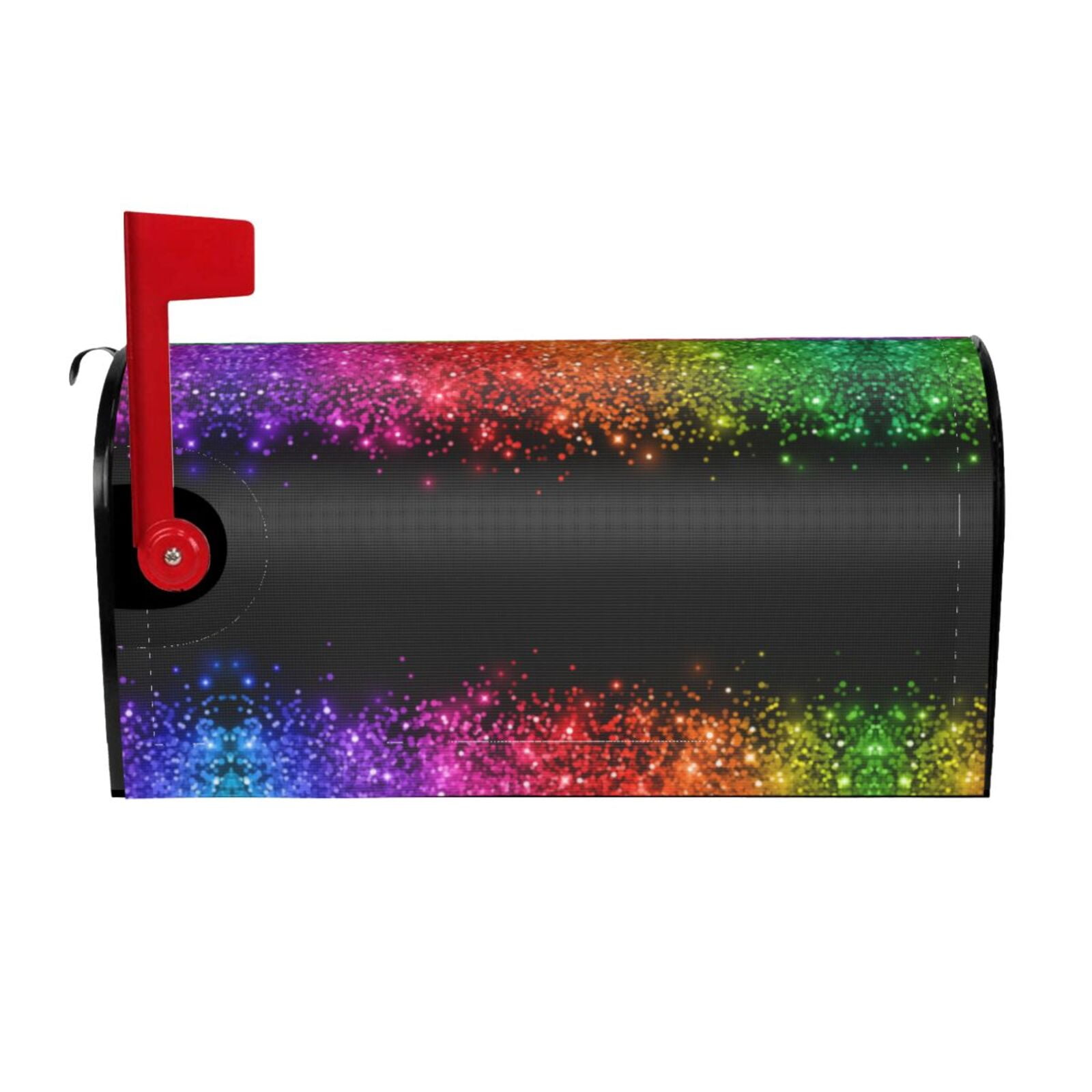 Mailbox Covers Magnetic Standard Size - Rainbow Glitter Border ...