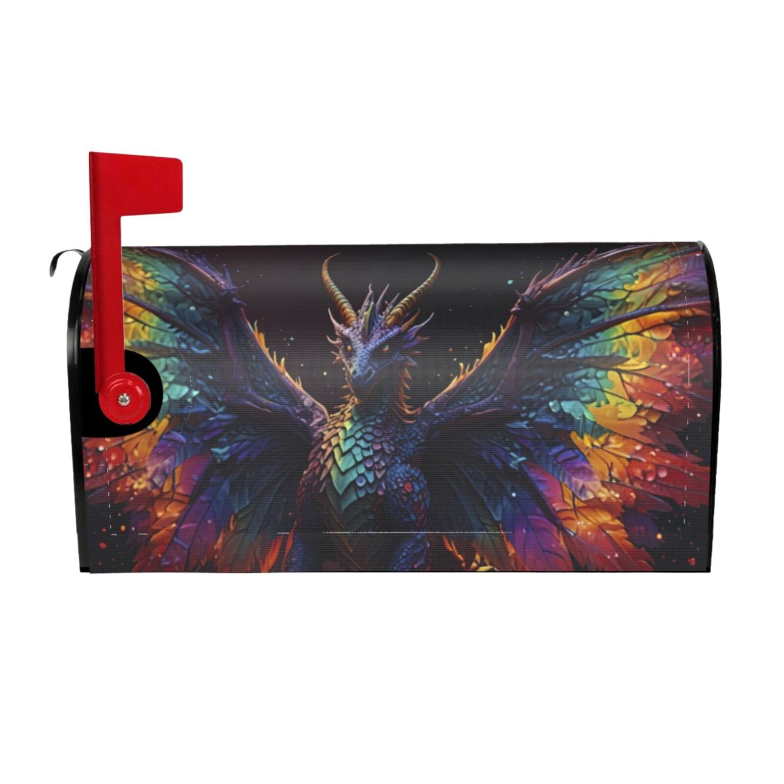 Mailbox Covers Magnetic Standard Size - Rainbow Wings Majestic Dragon ...