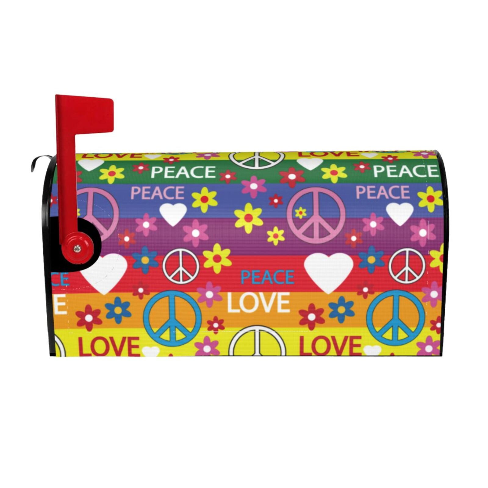 Mailbox Covers Magnetic Standard Size - Rainbow peace sign cute ...