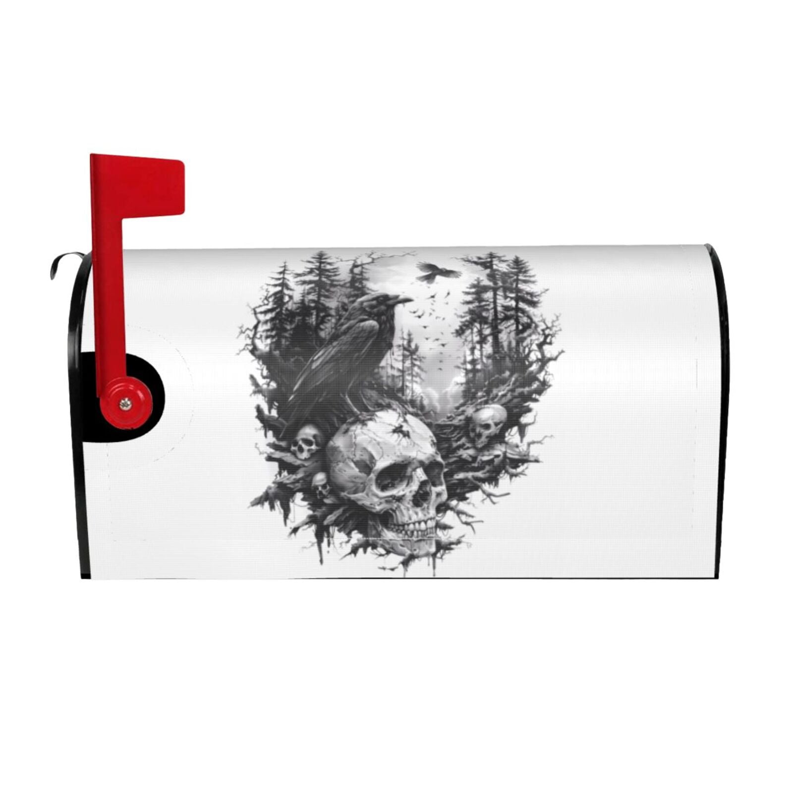Mailbox Covers Magnetic Standard Size - Raven Skulls Forest Waterproof ...