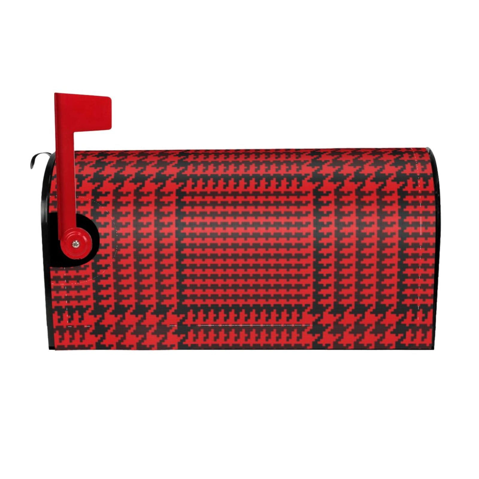 Mailbox Covers Magnetic Standard Size - Red Black Houndstooth ...