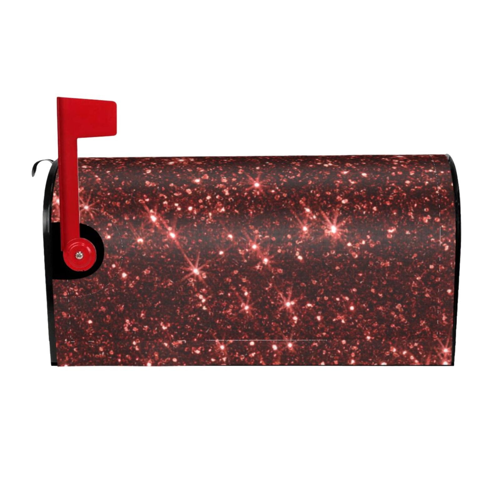Mailbox Covers Magnetic Standard Size - Red Glitter Texture Waterproof ...