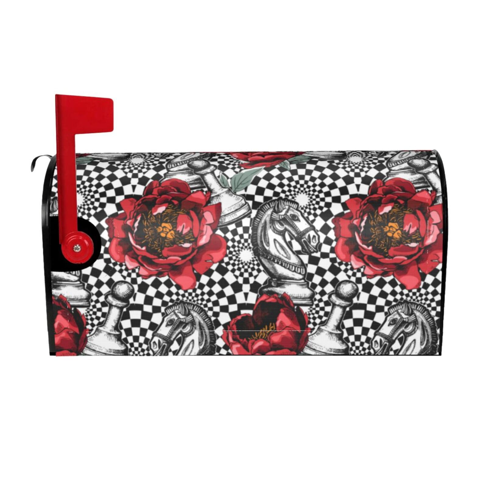 Mailbox Covers Magnetic Standard Size - Red Peony Knight Chess ...