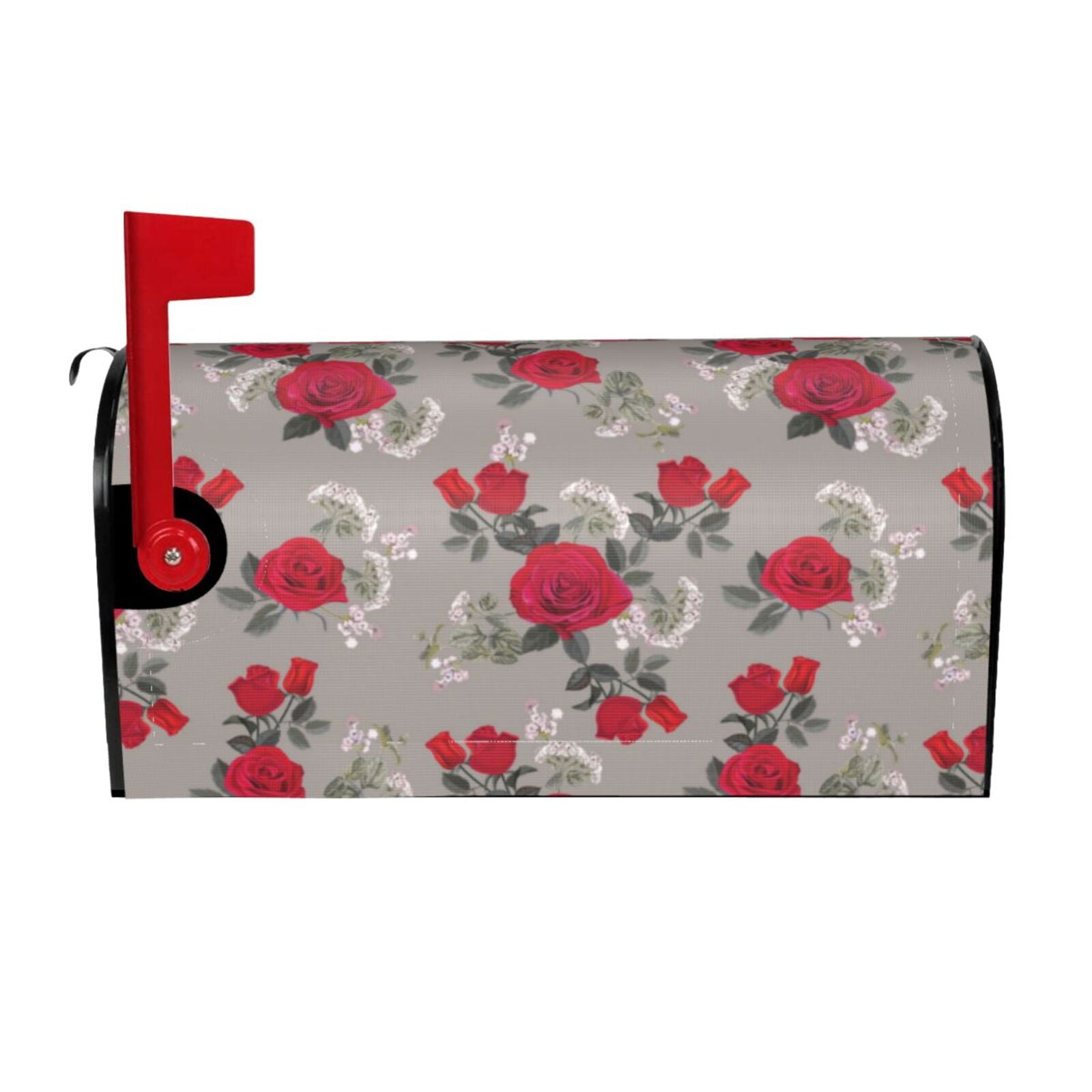 Mailbox Covers Magnetic Standard Size - Red Rose Flowers Waterproof ...