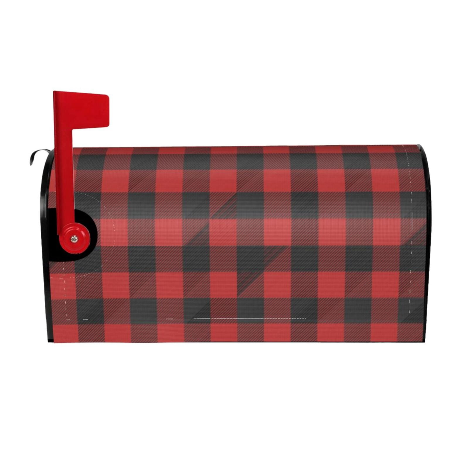 Mailbox Covers Magnetic Standard Size - Red black plaid Waterproof ...