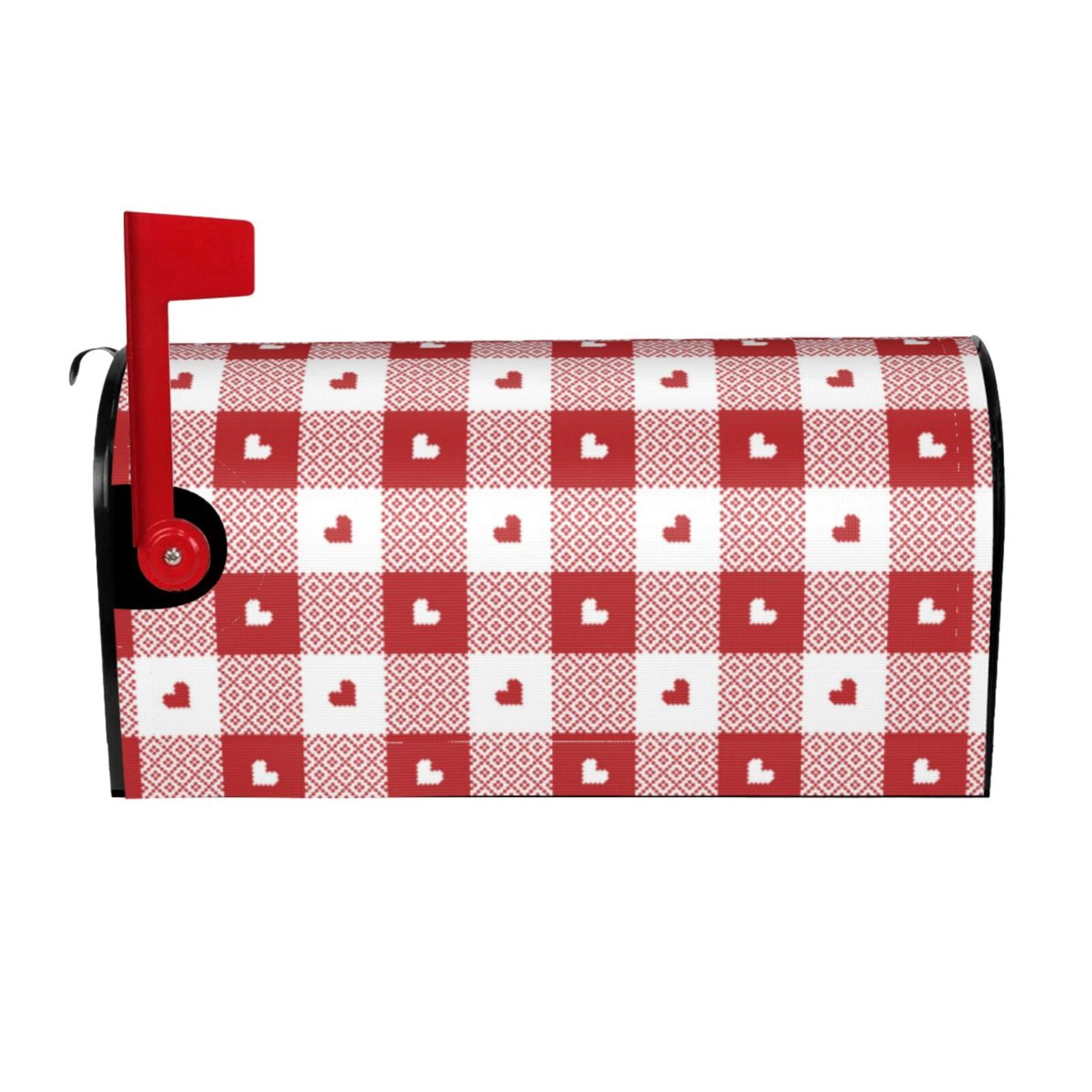 Mailbox Covers Magnetic Standard Size - Red plaid heart Waterproof ...