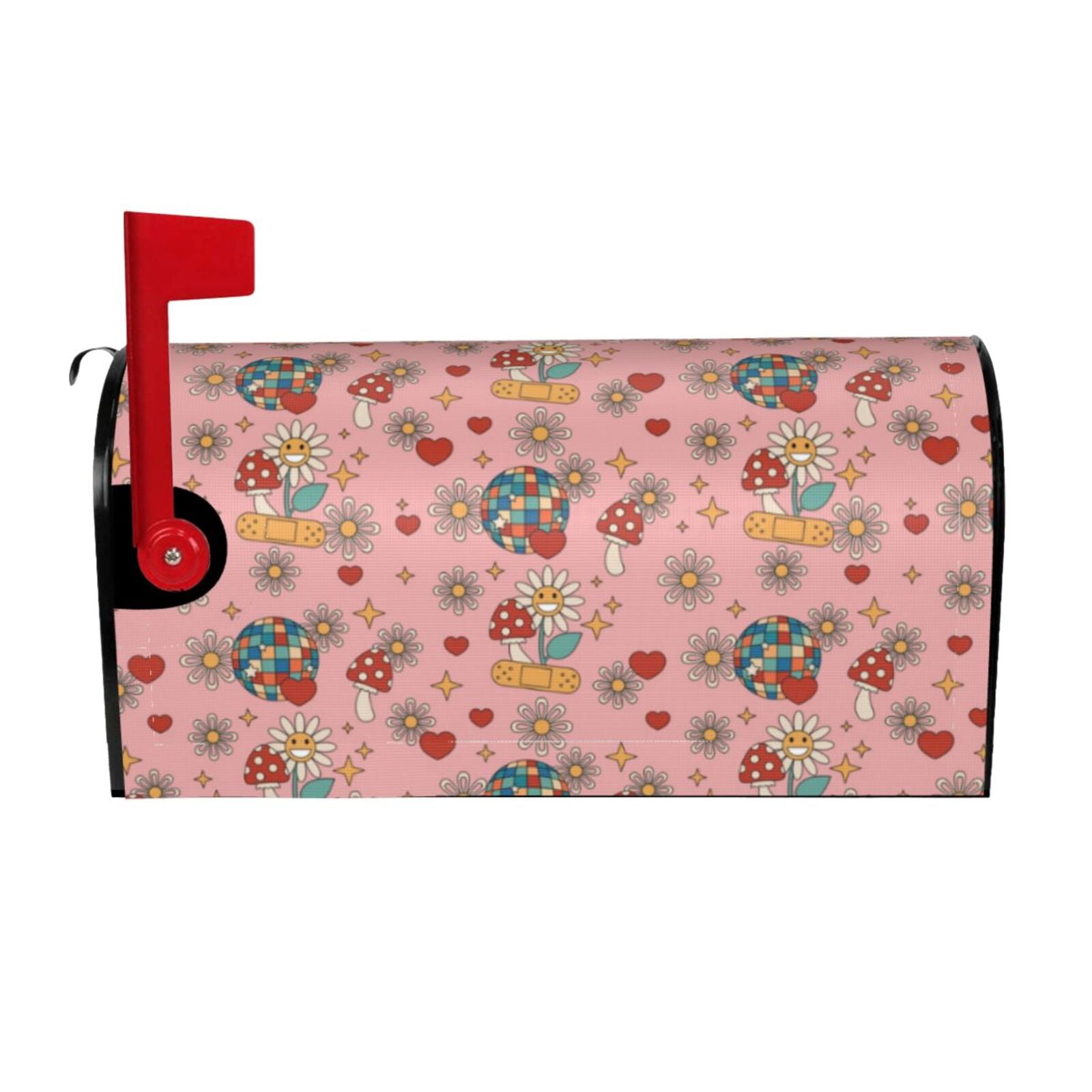 Mailbox Covers Magnetic Standard Size - Retro 70s 60s Hippie Flower ...