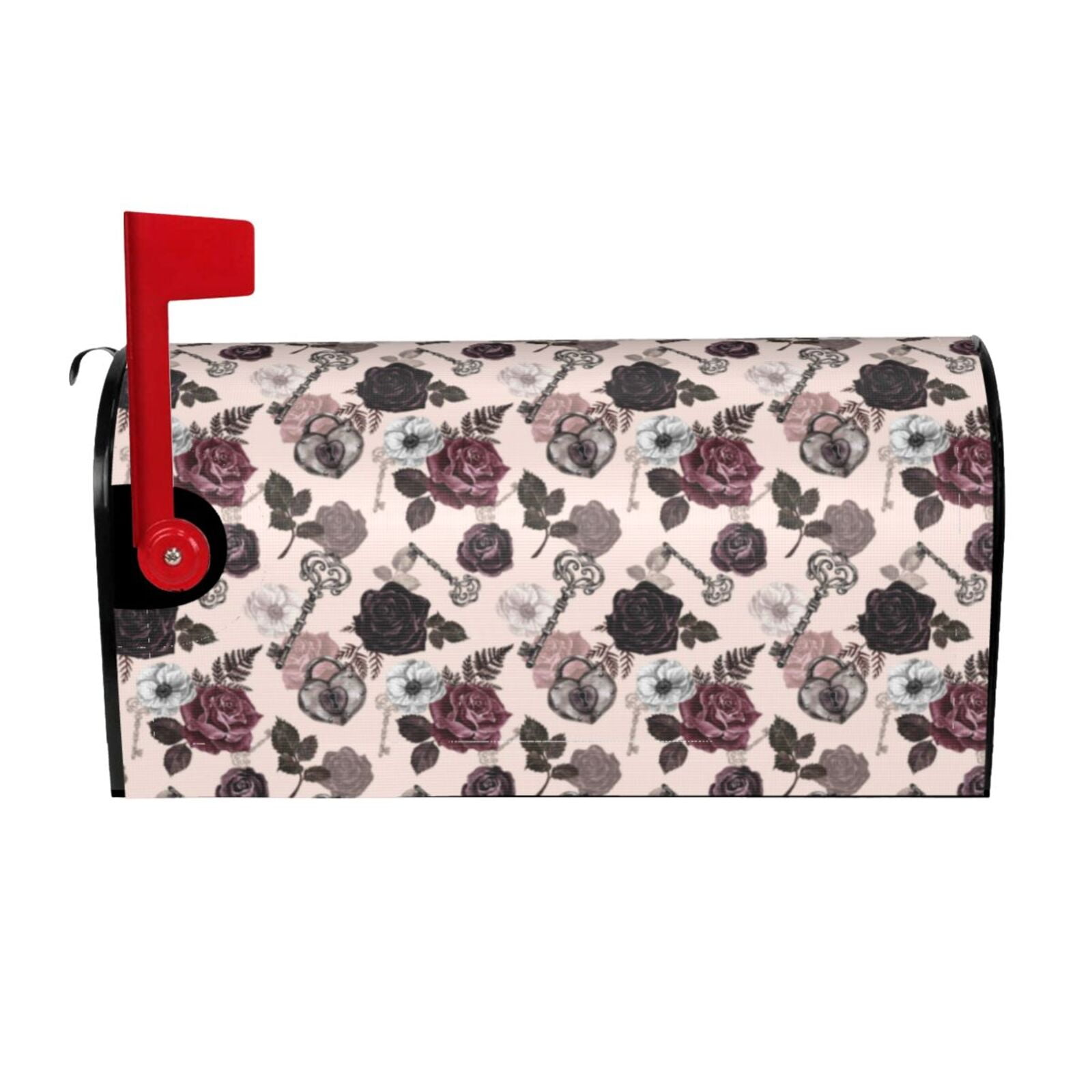 Mailbox Covers Magnetic Standard Size - Retro Red Black Roses ...