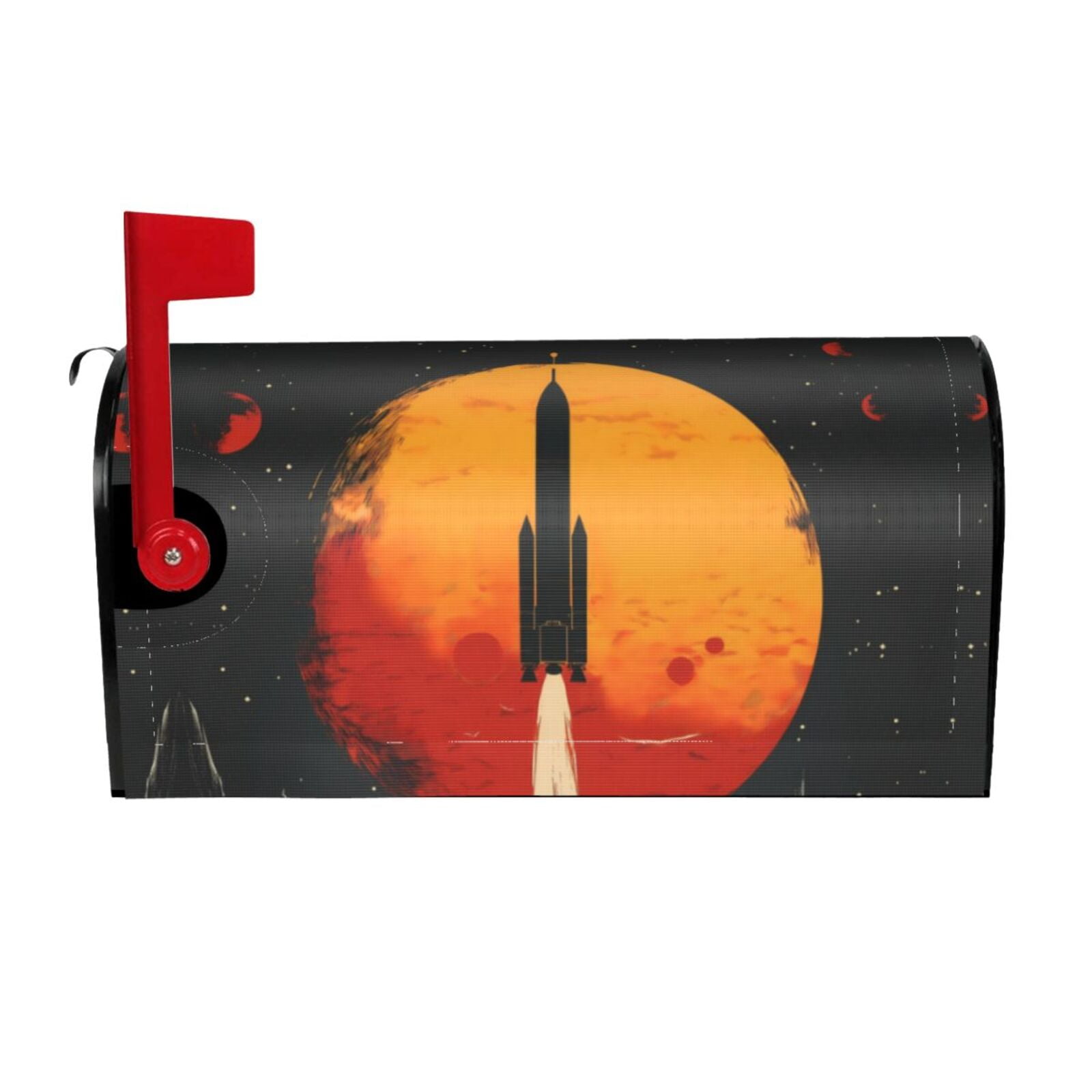 Mailbox Covers Magnetic Standard Size - Retro Space Rocket Launch ...