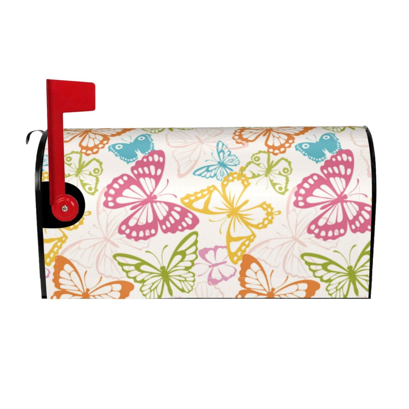Mailbox Covers Magnetic Standard Size - Retro colorful butterfly ...