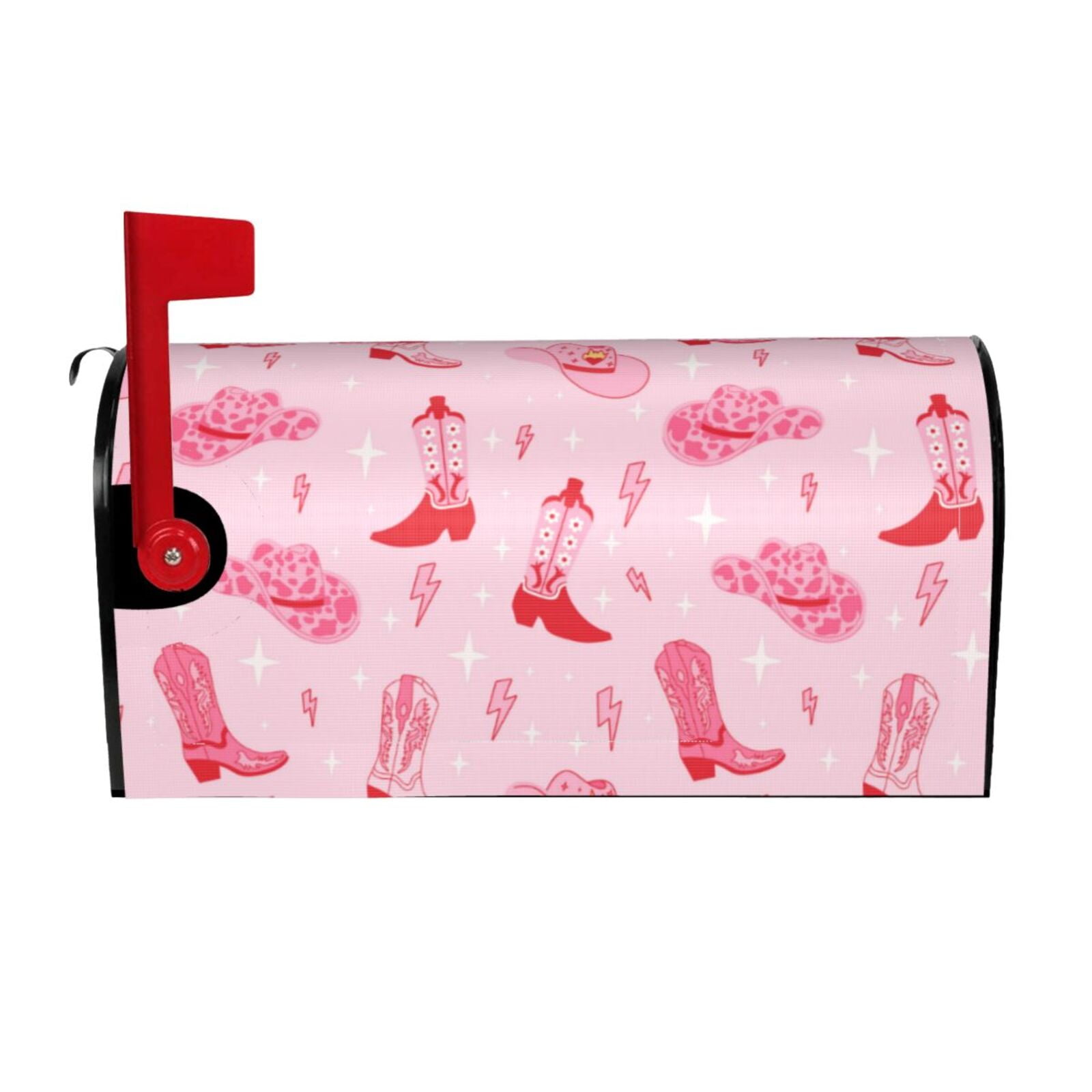 Mailbox Covers Magnetic Standard Size - Retro pink Cowgirl boots hat ...