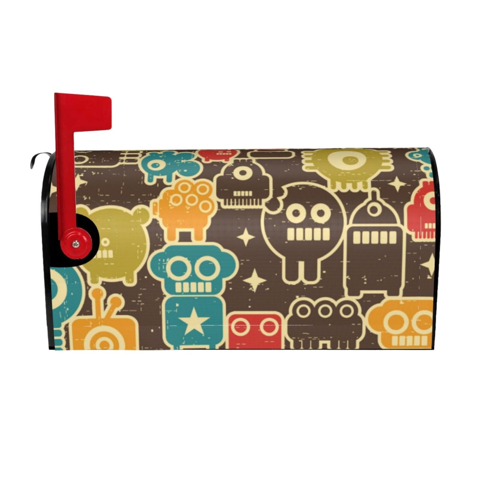 Mailbox Covers Magnetic Standard Size - Robot and Monsters Waterproof ...