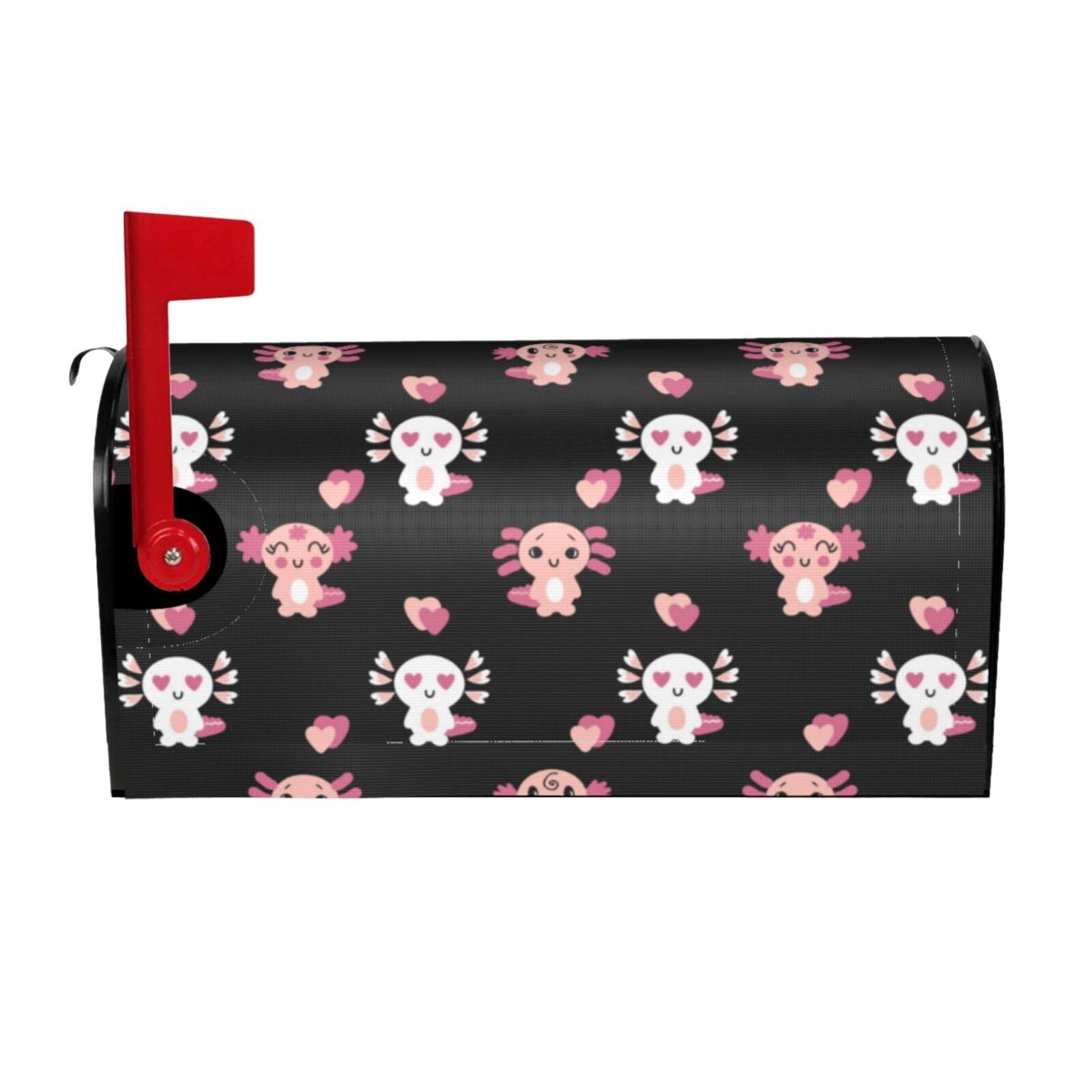Mailbox Covers Magnetic Standard Size - Romantic axolotls heart black ...
