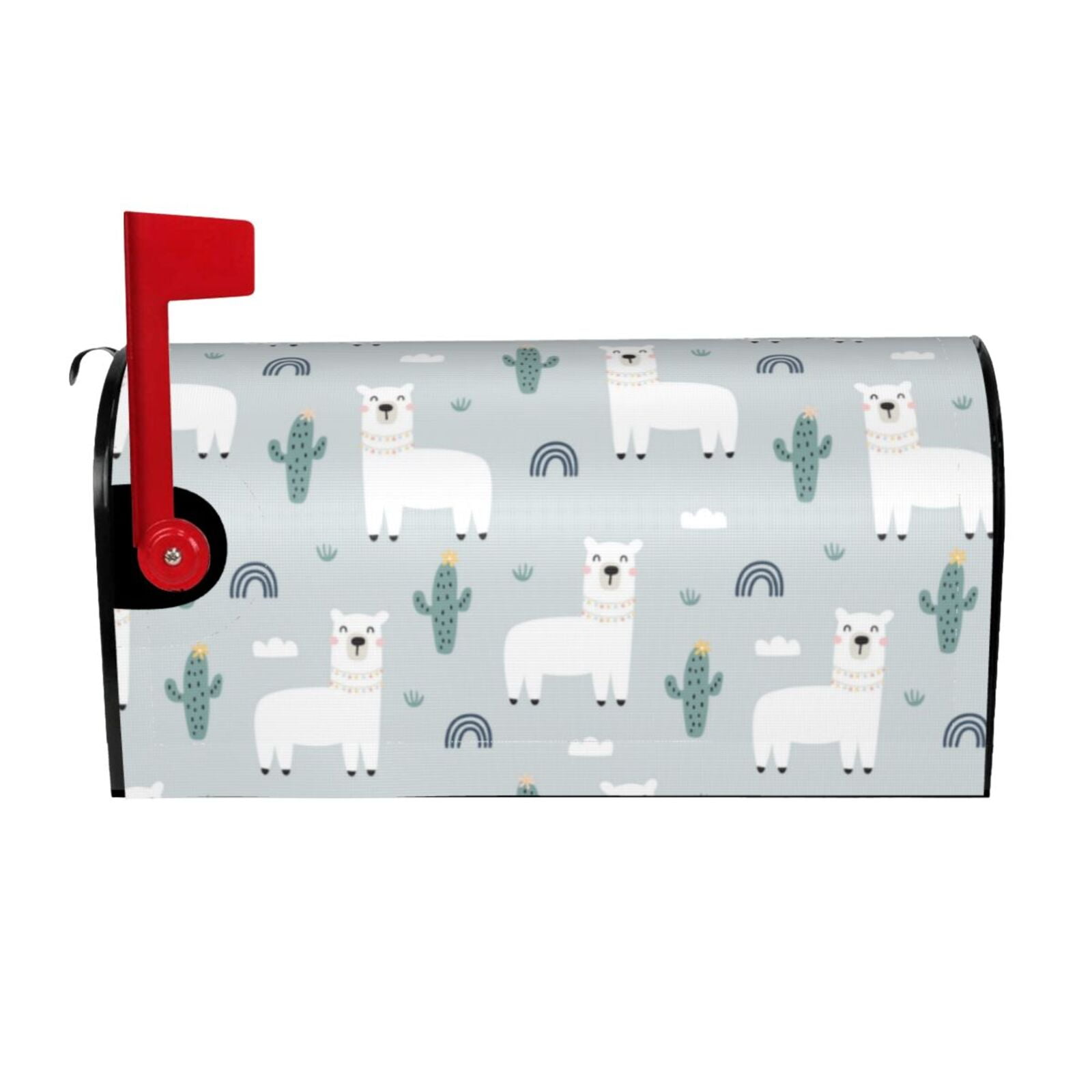 Mailbox Covers Magnetic Standard Size - Rustic Cartoon Cute Alpaca ...