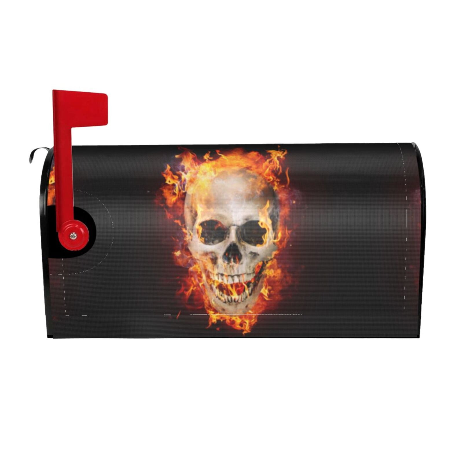 Mailbox Covers Magnetic Standard Size - Satanic Skull Flames Darkness ...