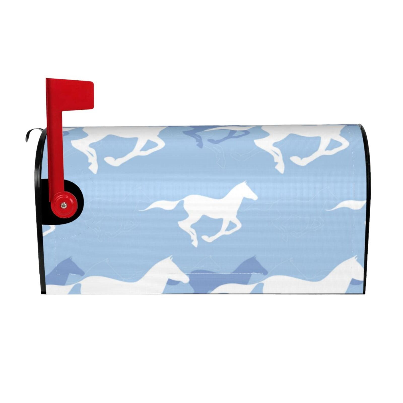Mailbox Covers Magnetic Standard Size - Simple Cool Horse Blue And ...