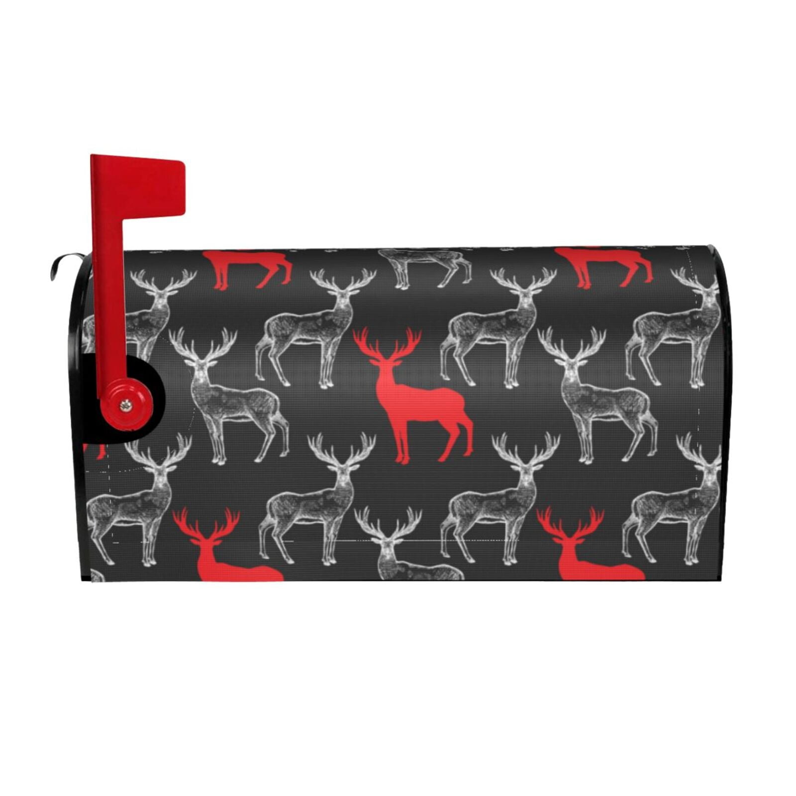 Mailbox Covers Magnetic Standard Size - Simple Hand Painted Deer Red ...