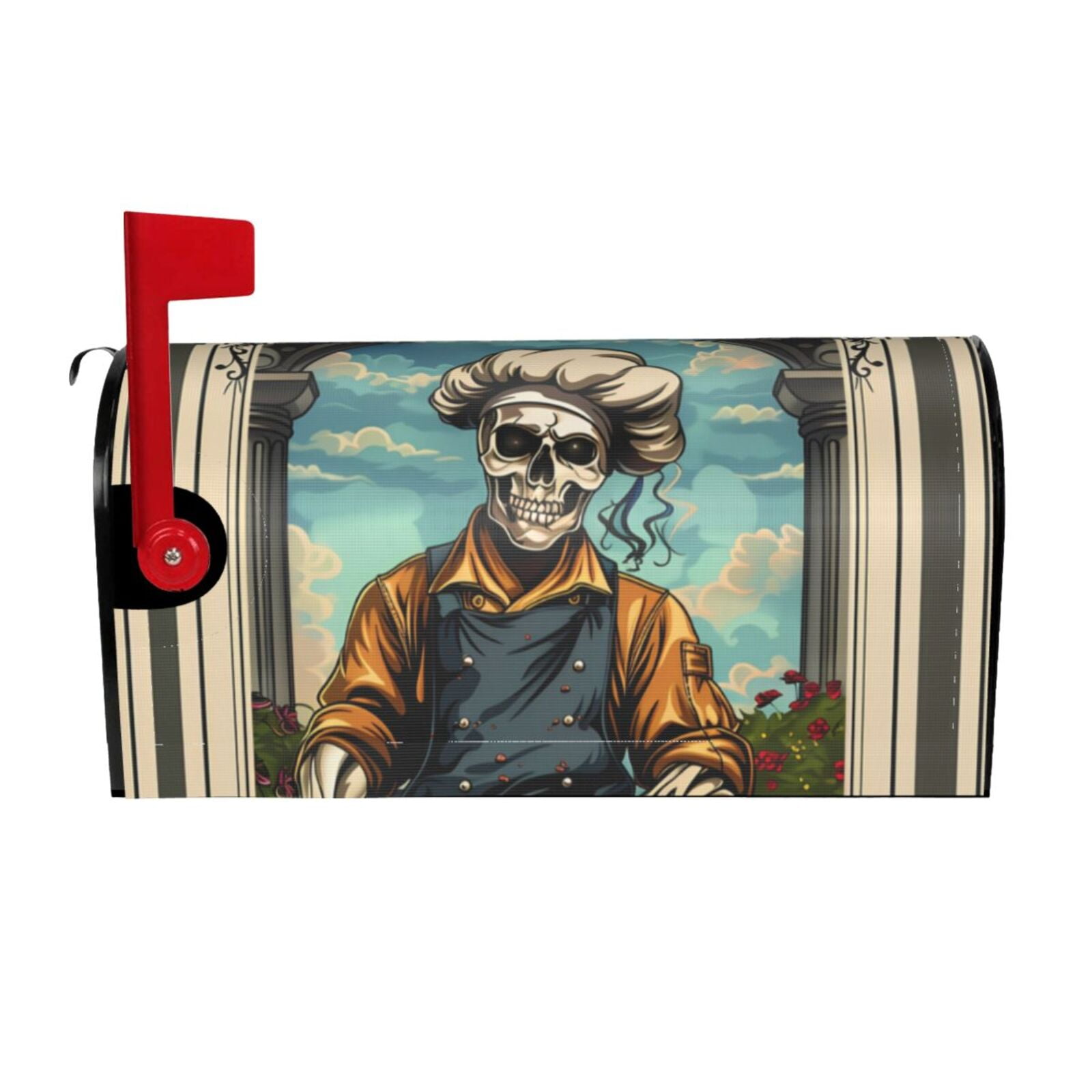 Mailbox Covers Magnetic Standard Size - Skeleton Chef BBQ Scene ...