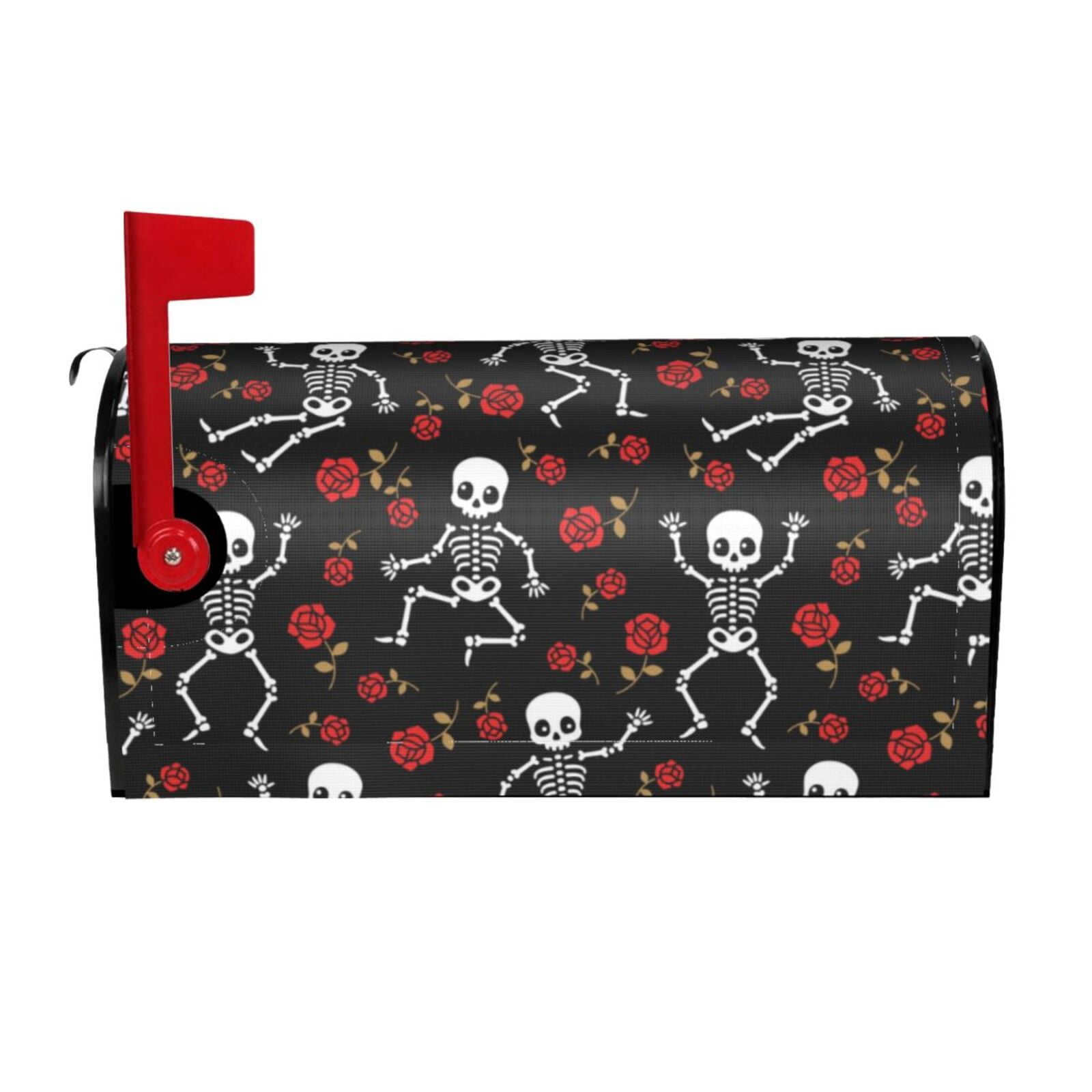 Mailbox Covers Magnetic Standard Size - Skeleton with Roses Waterproof ...