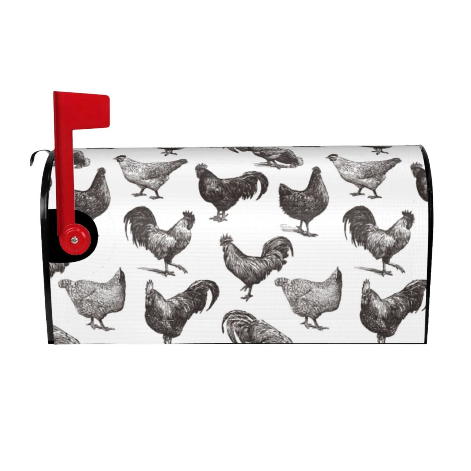 Mailbox Covers Magnetic Standard Size - Sketch Chicken Black White ...