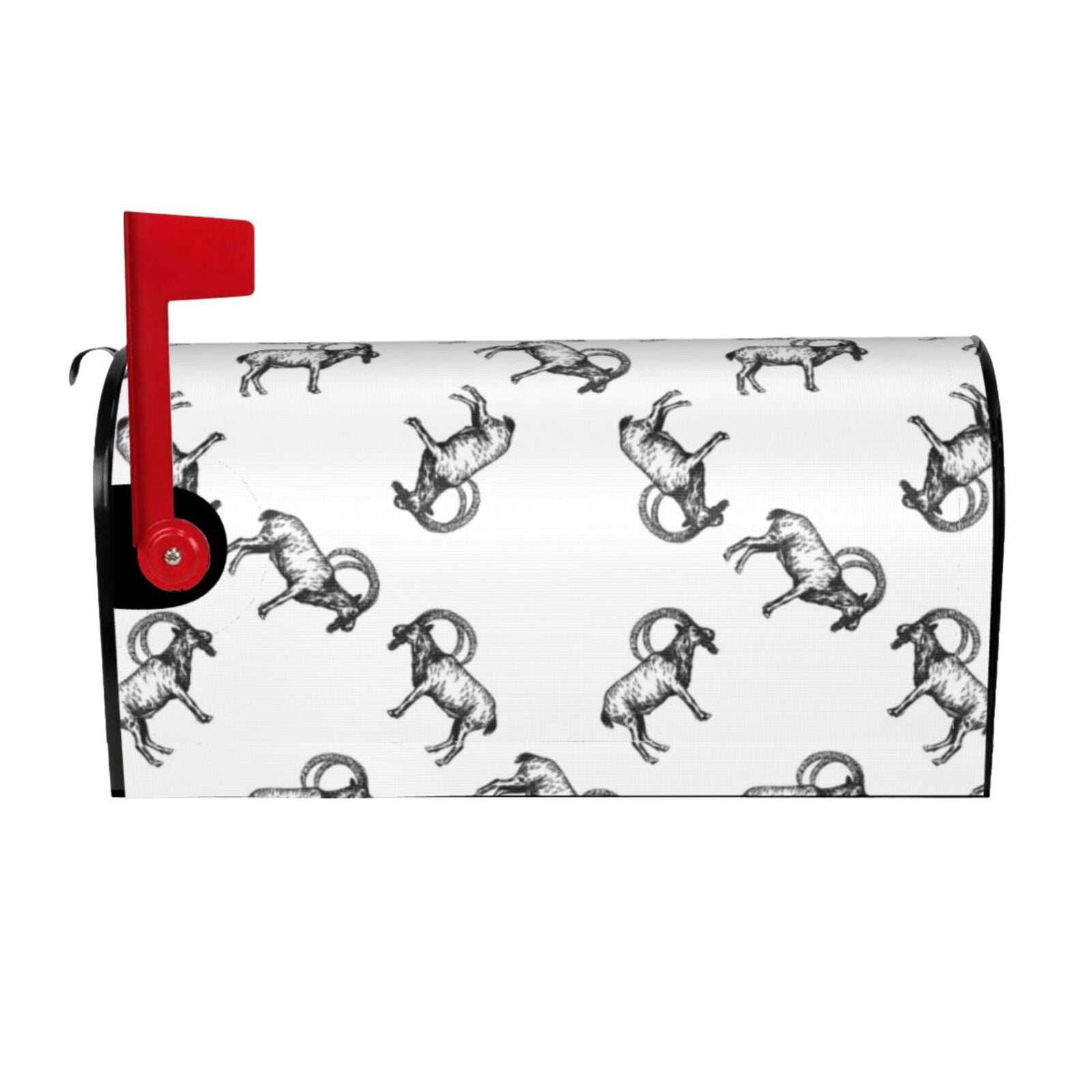 Mailbox Covers Magnetic Standard Size - Sketch Cool Goat Black White ...