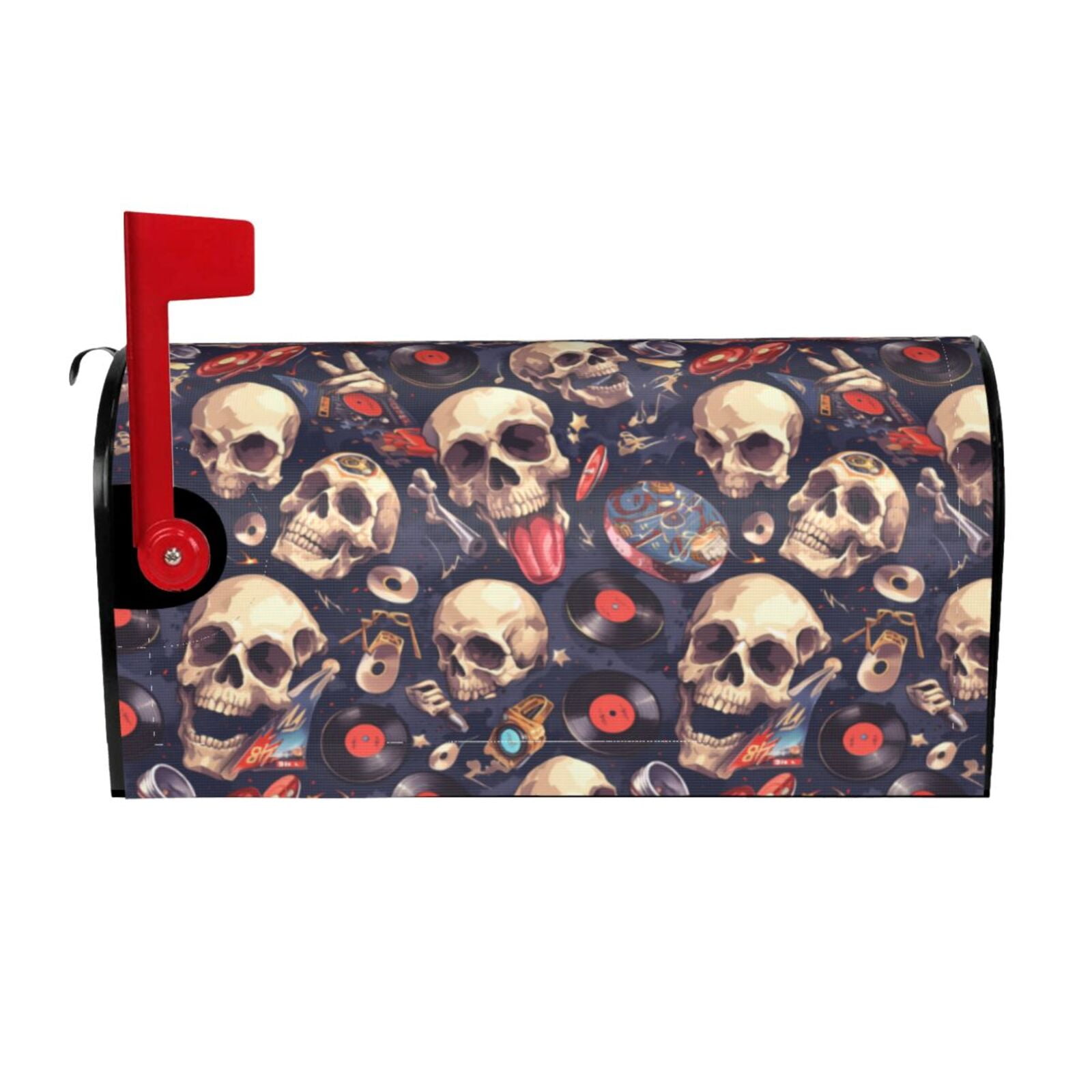 Mailbox Covers Magnetic Standard Size - Skull record rock Waterproof ...