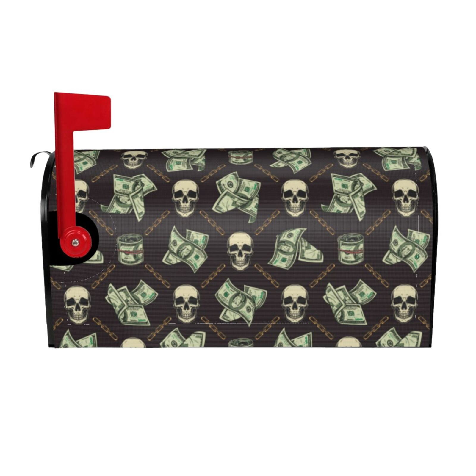 Mailbox Covers Magnetic Standard Size - Skulls Gold Chains Dollar ...