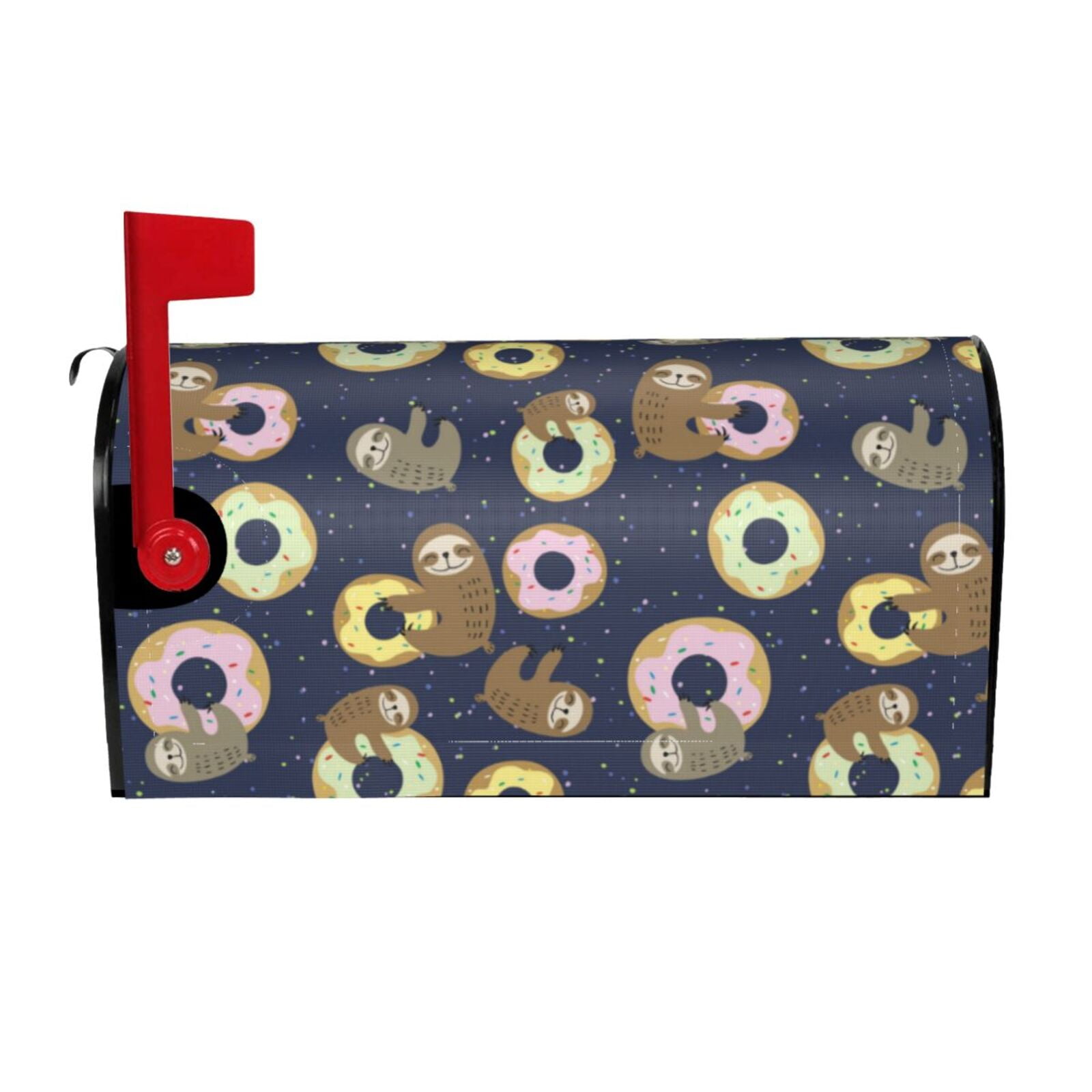 Mailbox Covers Magnetic Standard Size - Sloth with Donuts Waterproof ...