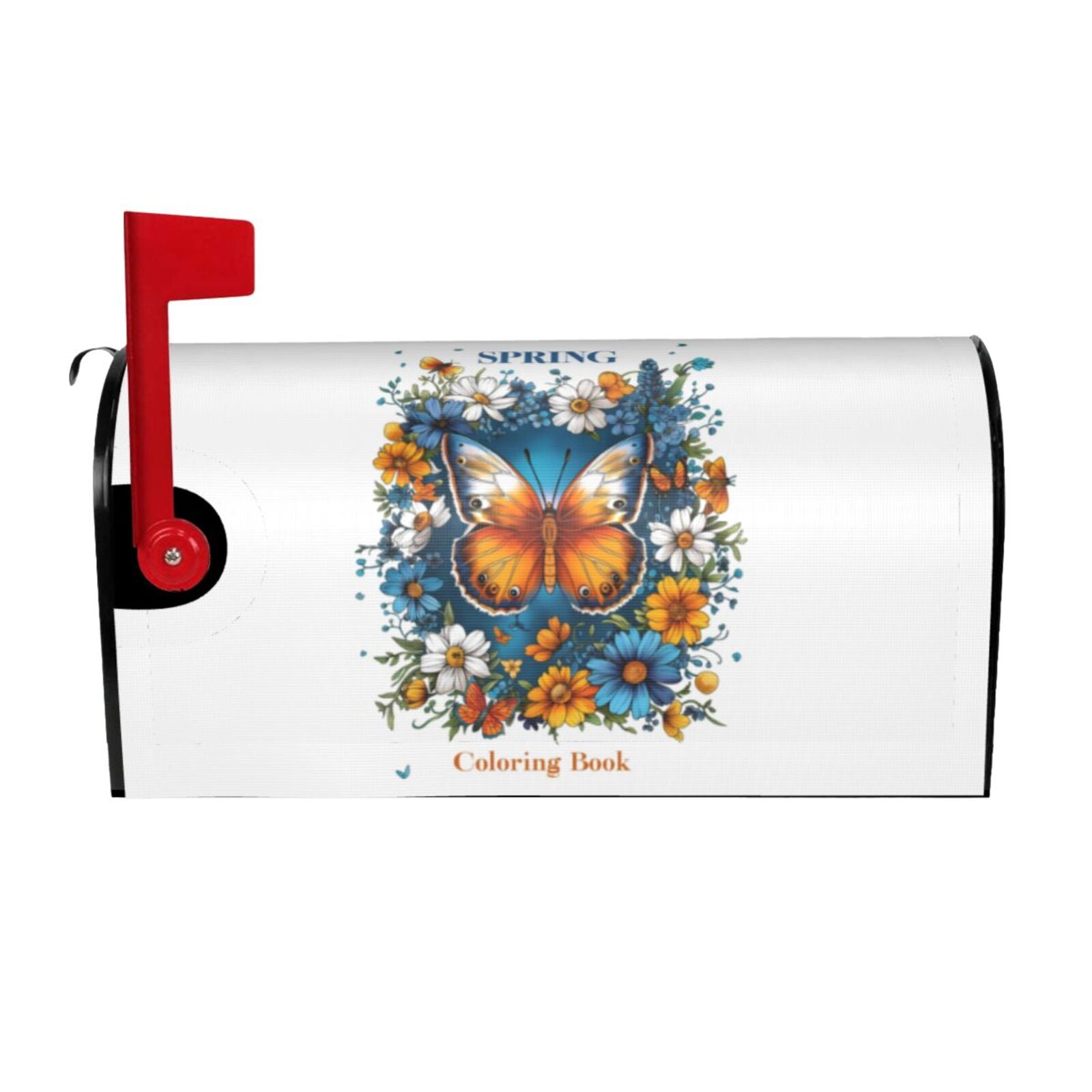 Mailbox Covers Magnetic Standard Size - Spring Butterfly Flowers ...