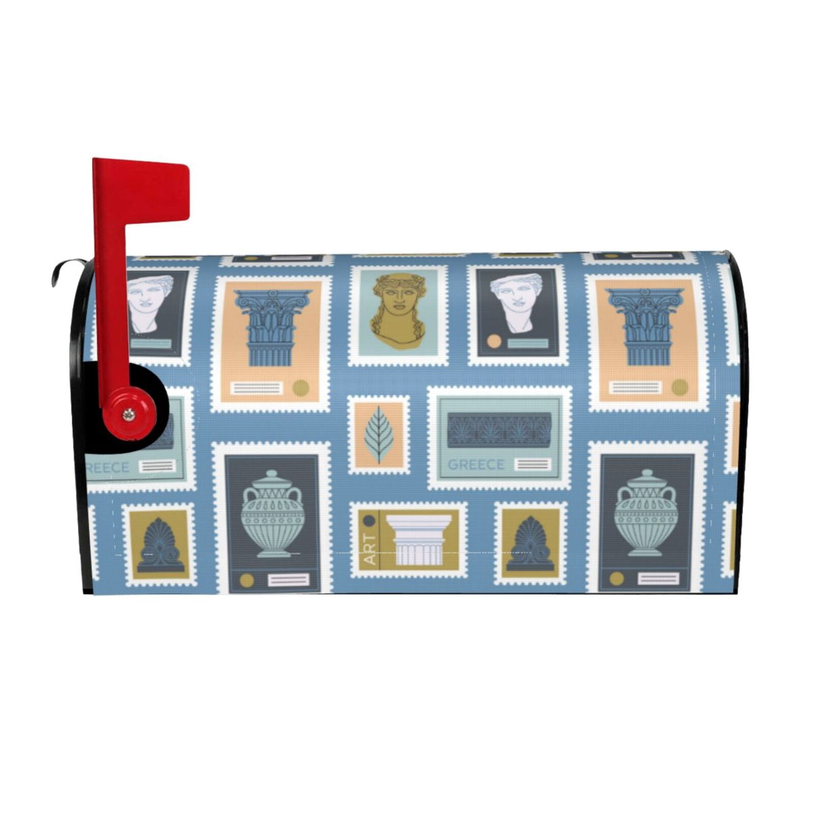 Mailbox Covers Magnetic Standard Size - Stamp Pattern blue Waterproof ...