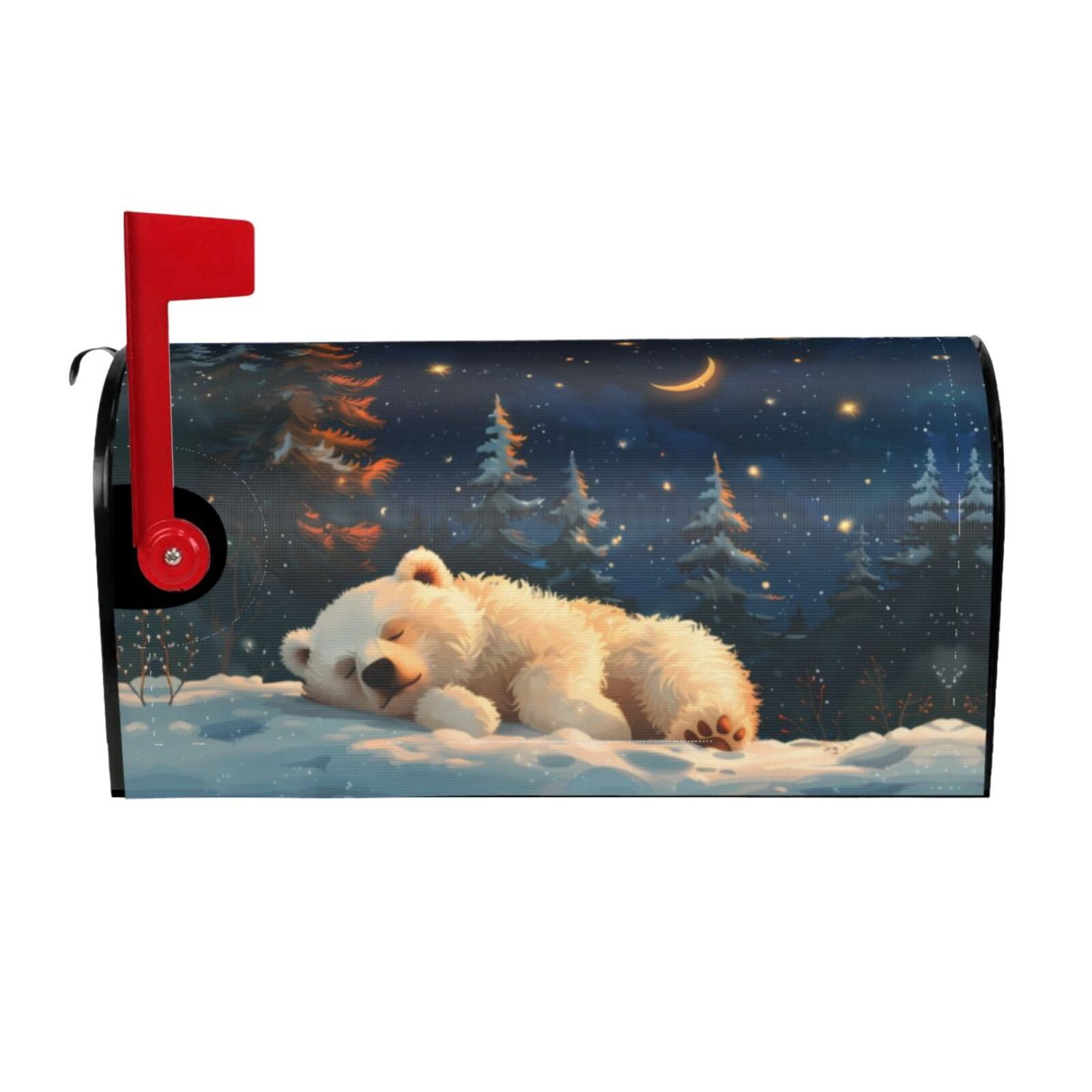 Mailbox Covers Magnetic Standard Size - Starry Sky Sleep White Bear ...