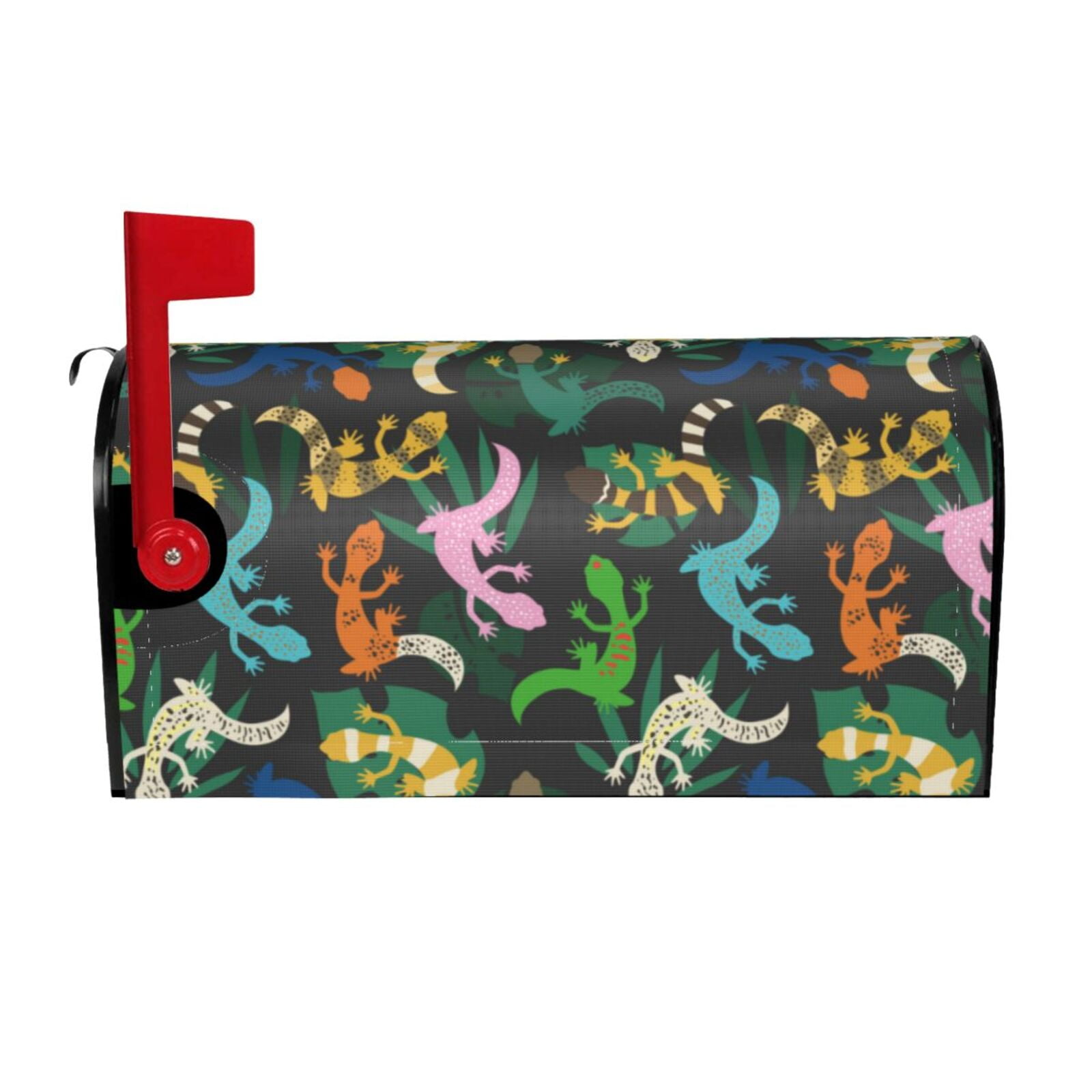 Mailbox Covers Magnetic Standard Size - Striped Cute Lizard Gecko Plant ...