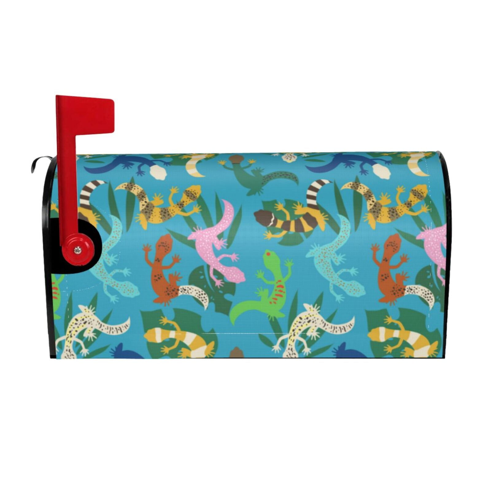 Mailbox Covers Magnetic Standard Size - Striped Cute Lizard Gecko Plant ...