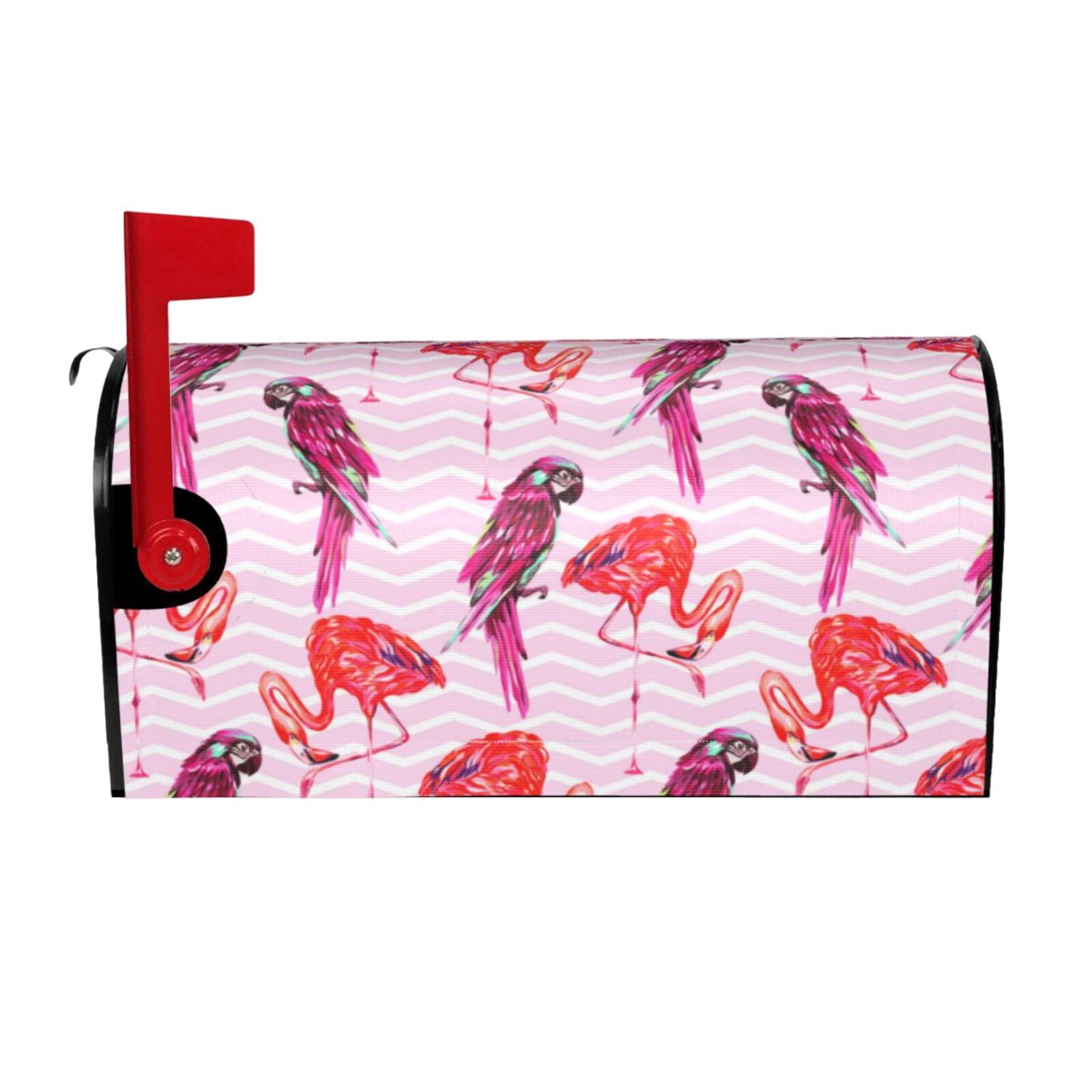 Mailbox Covers Magnetic Standard Size - Striped Parakeet Flamingo Pink ...