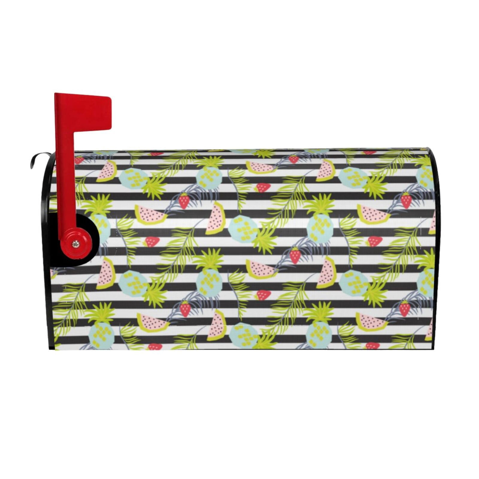 Mailbox Covers Magnetic Standard Size - Striped With Palm Tree Branches ...