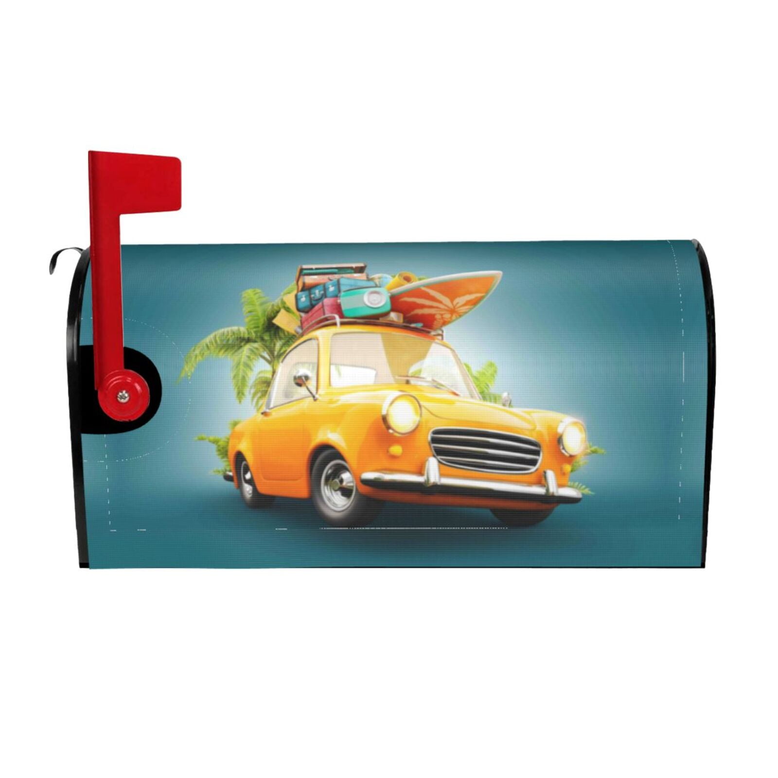 Mailbox Covers Magnetic Standard Size - Summer Funny Retro Car With ...