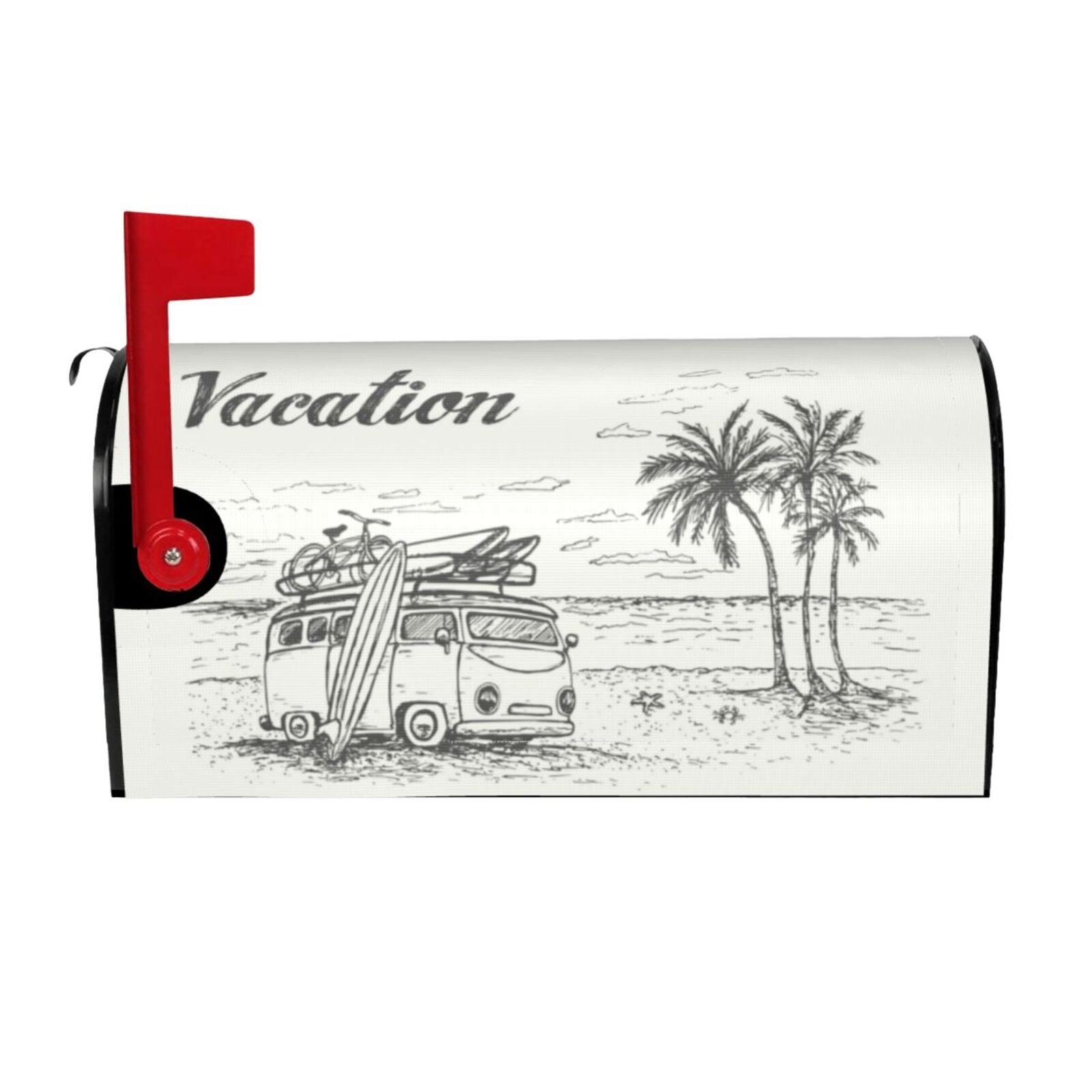 Mailbox Covers Magnetic Standard Size - Summer Vacation Scene Camping ...