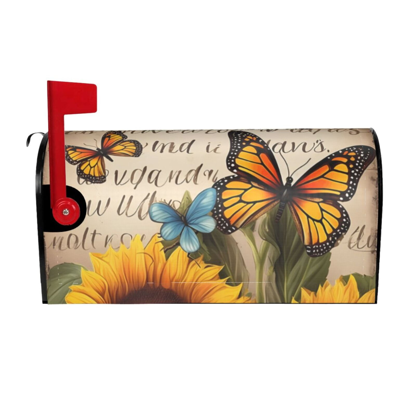 Mailbox Covers Magnetic Standard Size - Sunflower Butterfly Vintage ...