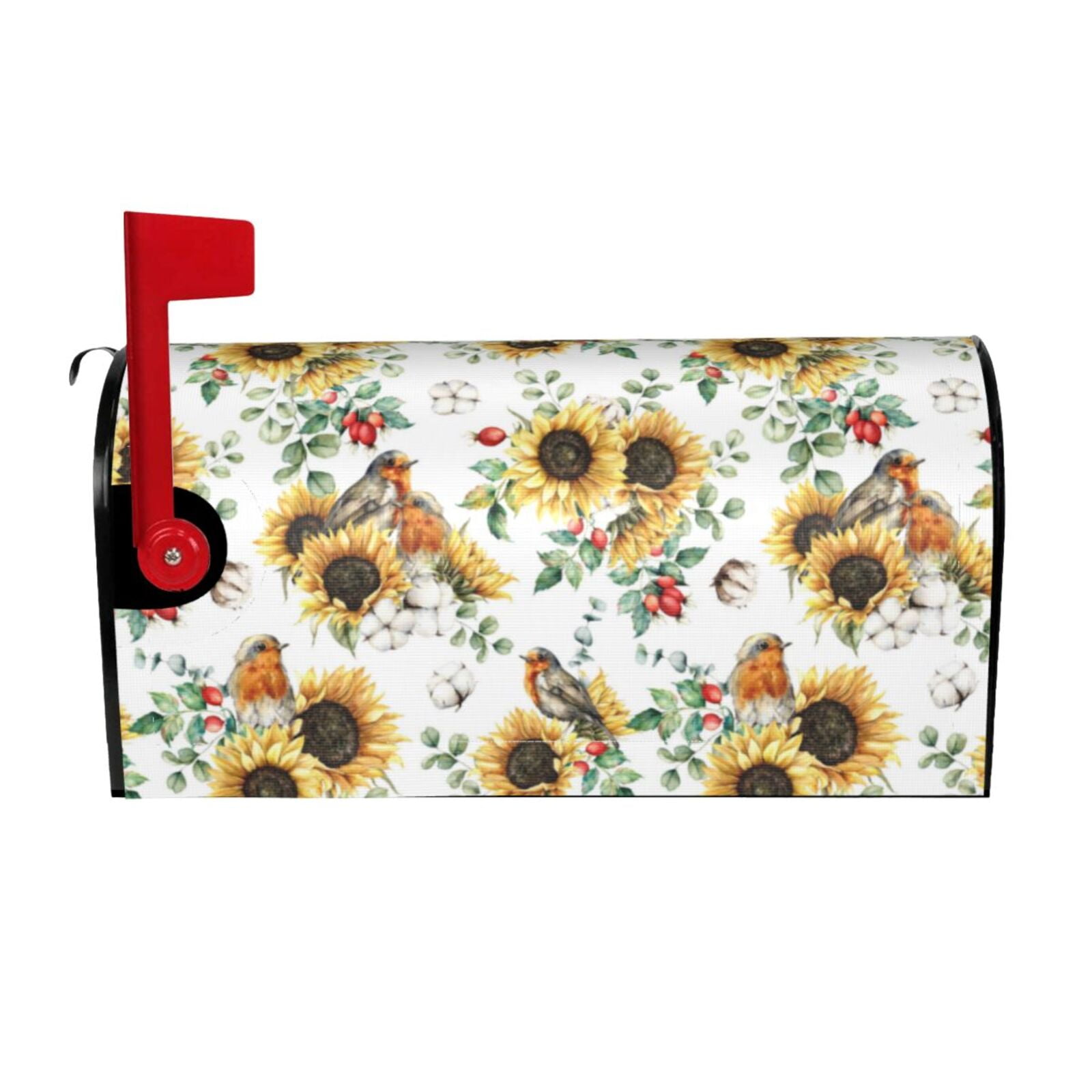 Mailbox Covers Magnetic Standard Size - Sunflowers Leaves And Birds ...