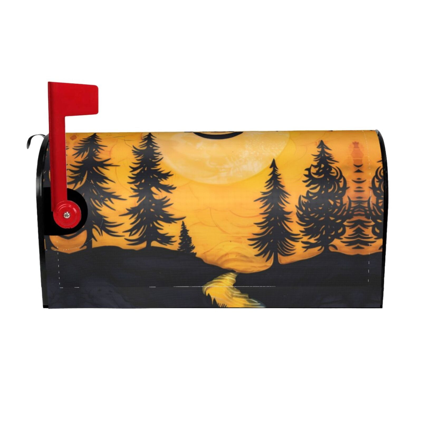 Mailbox Covers Magnetic Standard Size - Sunset River Pine Trees ...