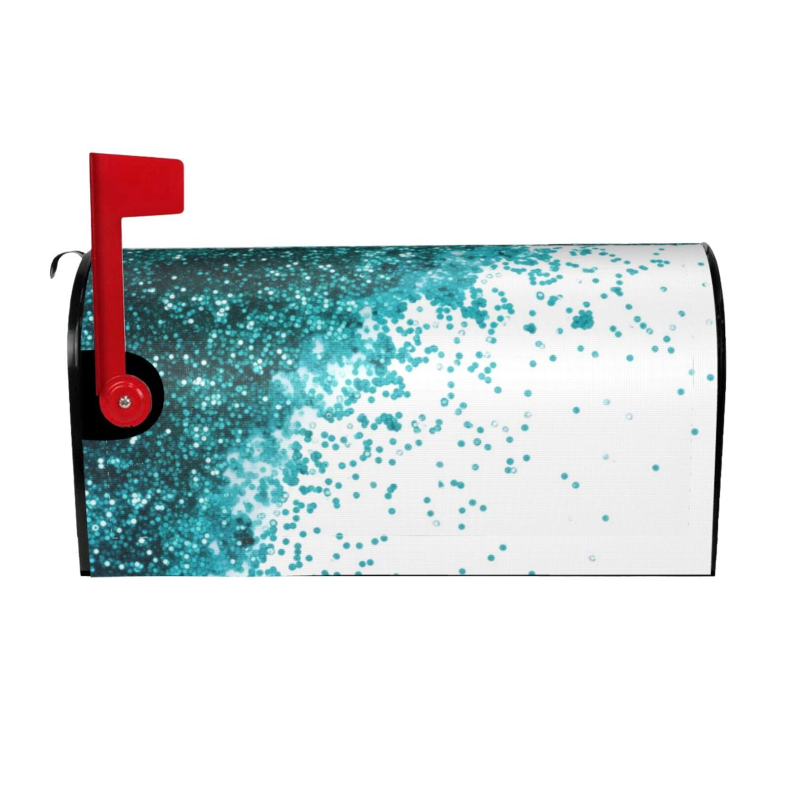 Mailbox Covers Magnetic Standard Size - Teal Glitter on White ...