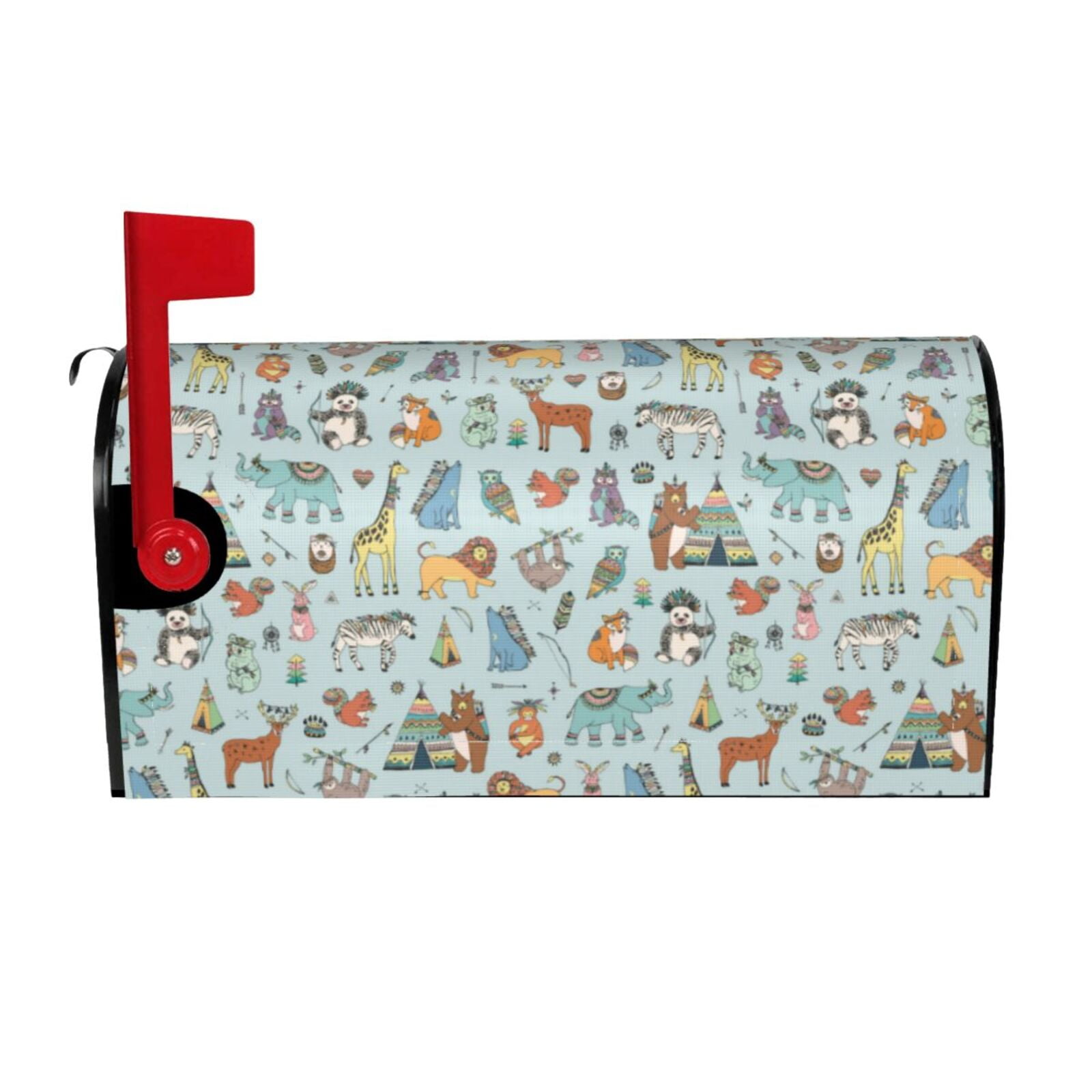 Mailbox Covers Magnetic Standard Size - Tribal Animals Waterproof ...