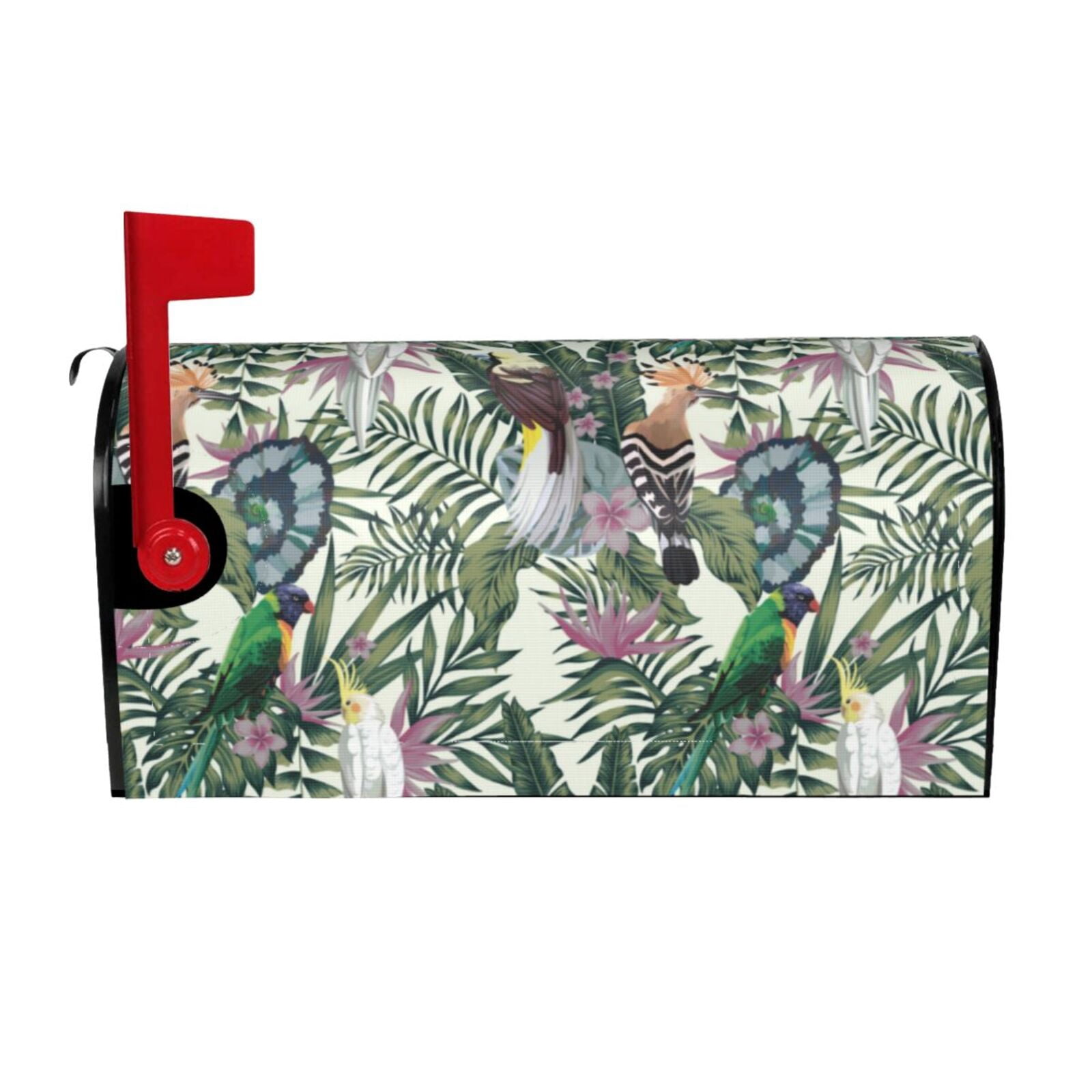 Mailbox Covers Magnetic Standard Size - Tropical Cute Parrot Plant ...