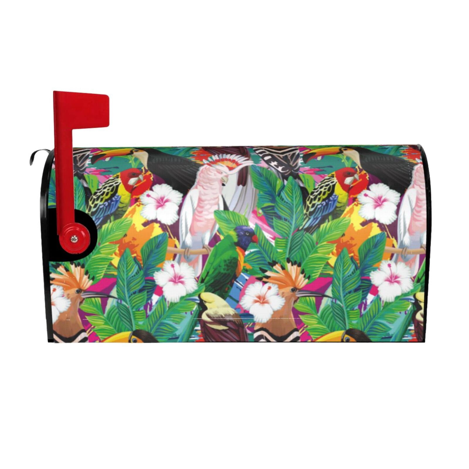 Mailbox Covers Magnetic Standard Size - Tropical Cute Parrot Toucan ...