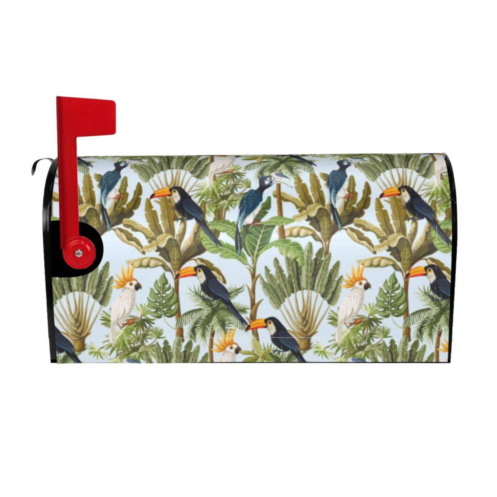 Mailbox Covers Magnetic Standard Size - Tropical Cute Parrot Toucan ...
