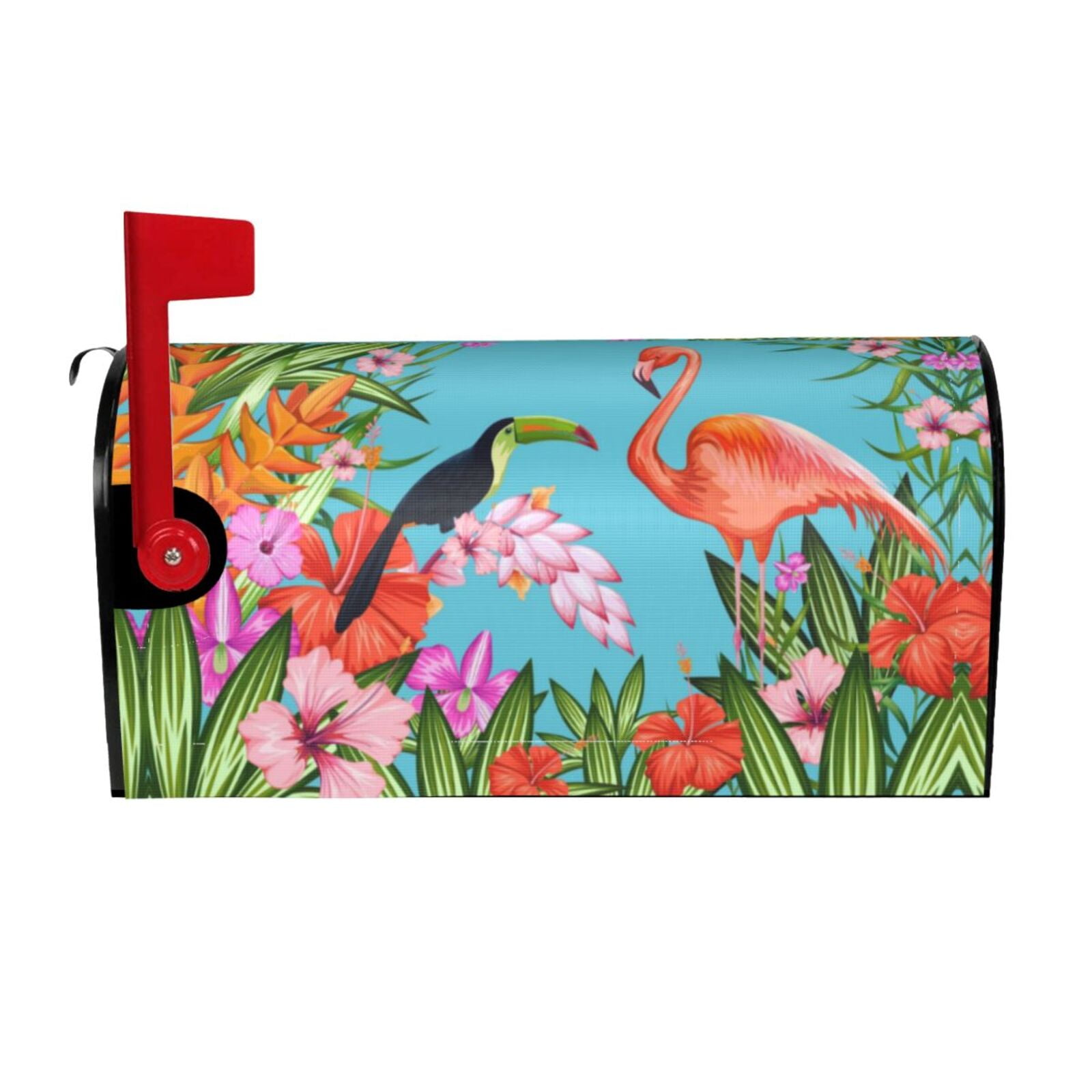 Mailbox Covers Magnetic Standard Size - Tropical Jungle Flamingo ...